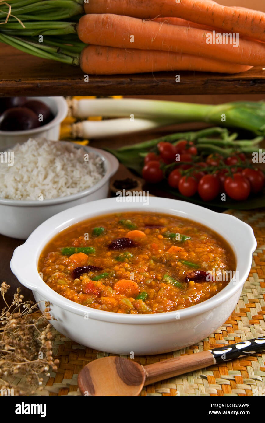 Madagascan food, lasopy, Vegetable soup, Madagascar, Africa Stock Photo ...