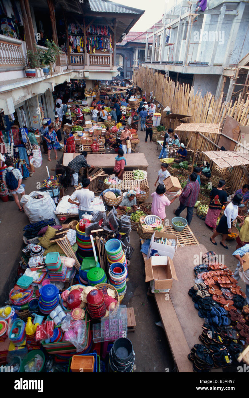 Stalls in the market at Ubud on the island of Bali Indonesia Asia R H ...