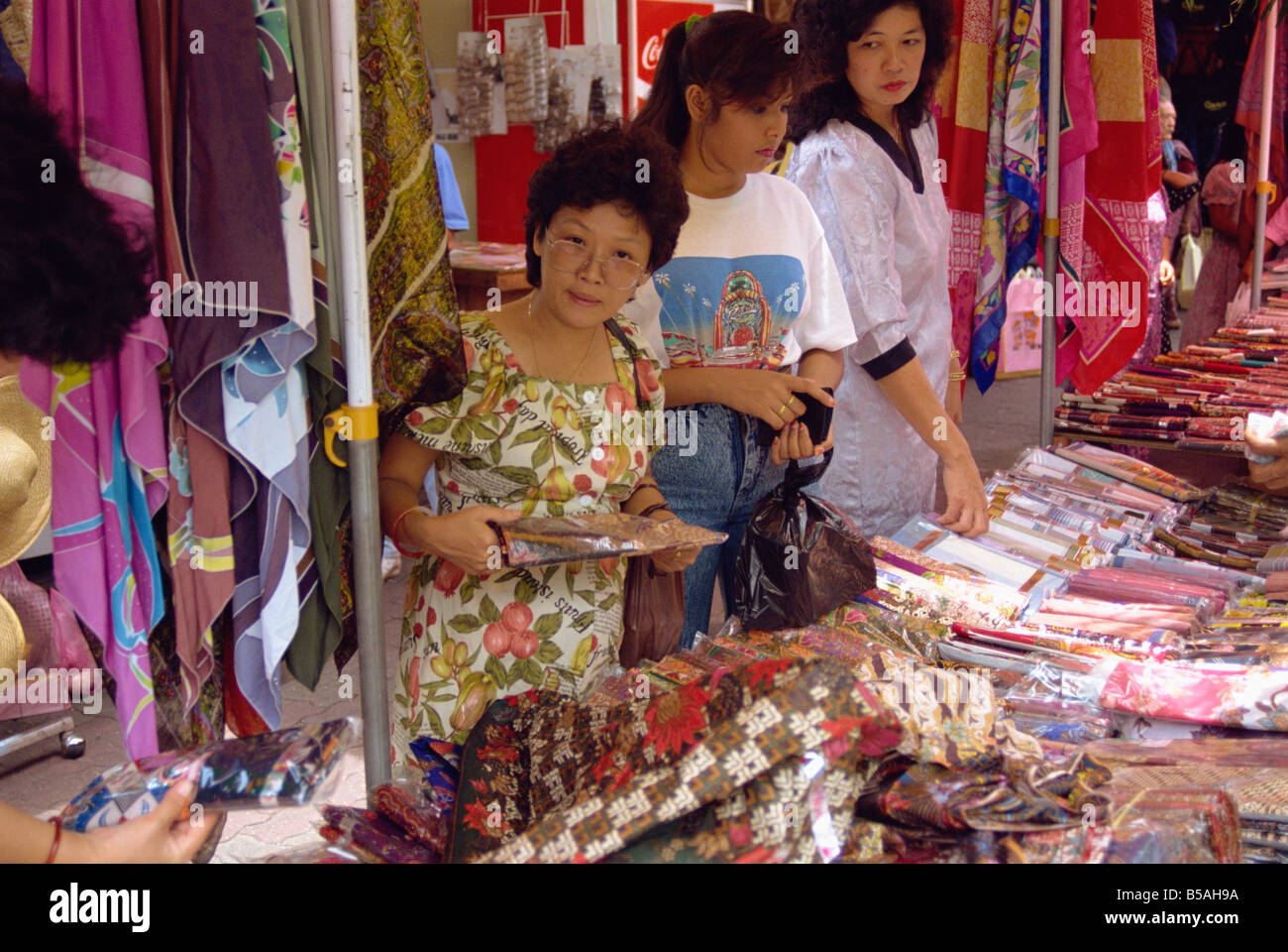 Fabric stall Chinatown Georgetown Penang Malaysia Southeast Asia Asia ...