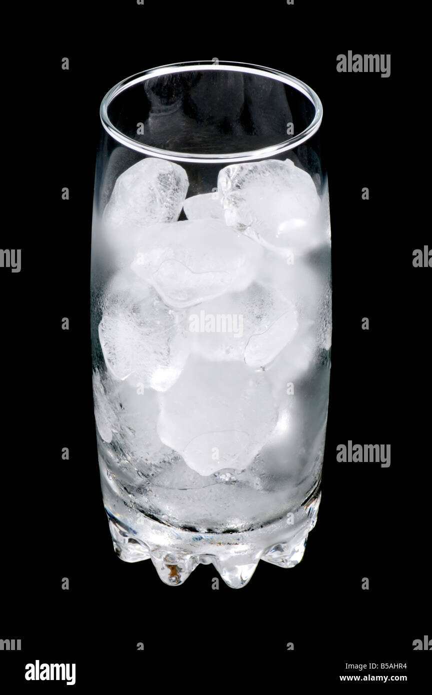 object on black Ice cubes in glass Stock Photo - Alamy