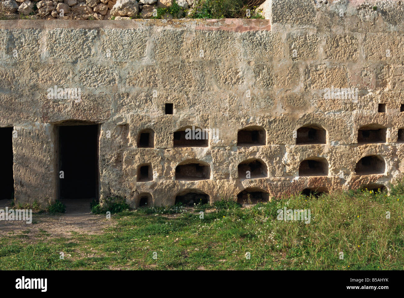 Roman bee hives (arched apiaries), near St. Paul's Bay, Xemxita, Malta ...