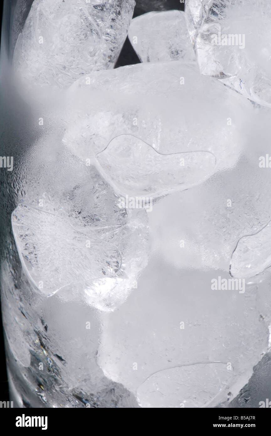 object on black Ice cubes in glass Stock Photo - Alamy