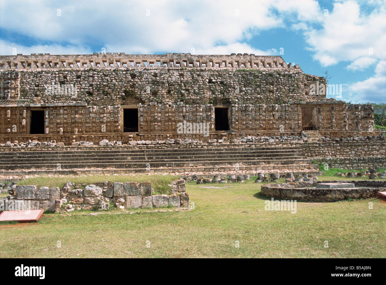 Codz Poop Palace of Masks Puuc Mayan site Kabah Yucatan Mexico North ...