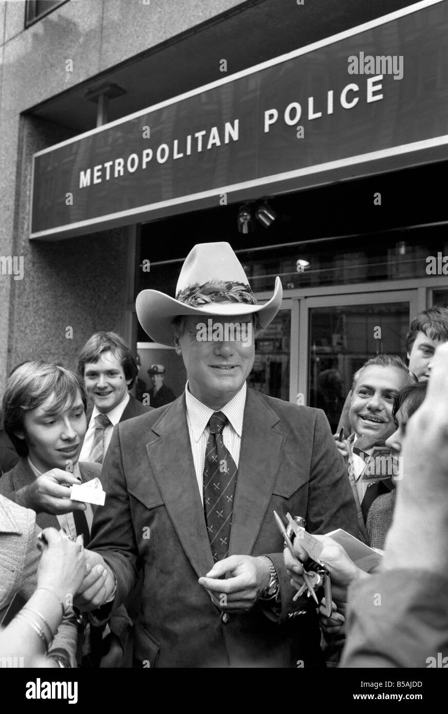Actor Larry Hagman who plays J.R. Ewing in the programme Dallas seen ...