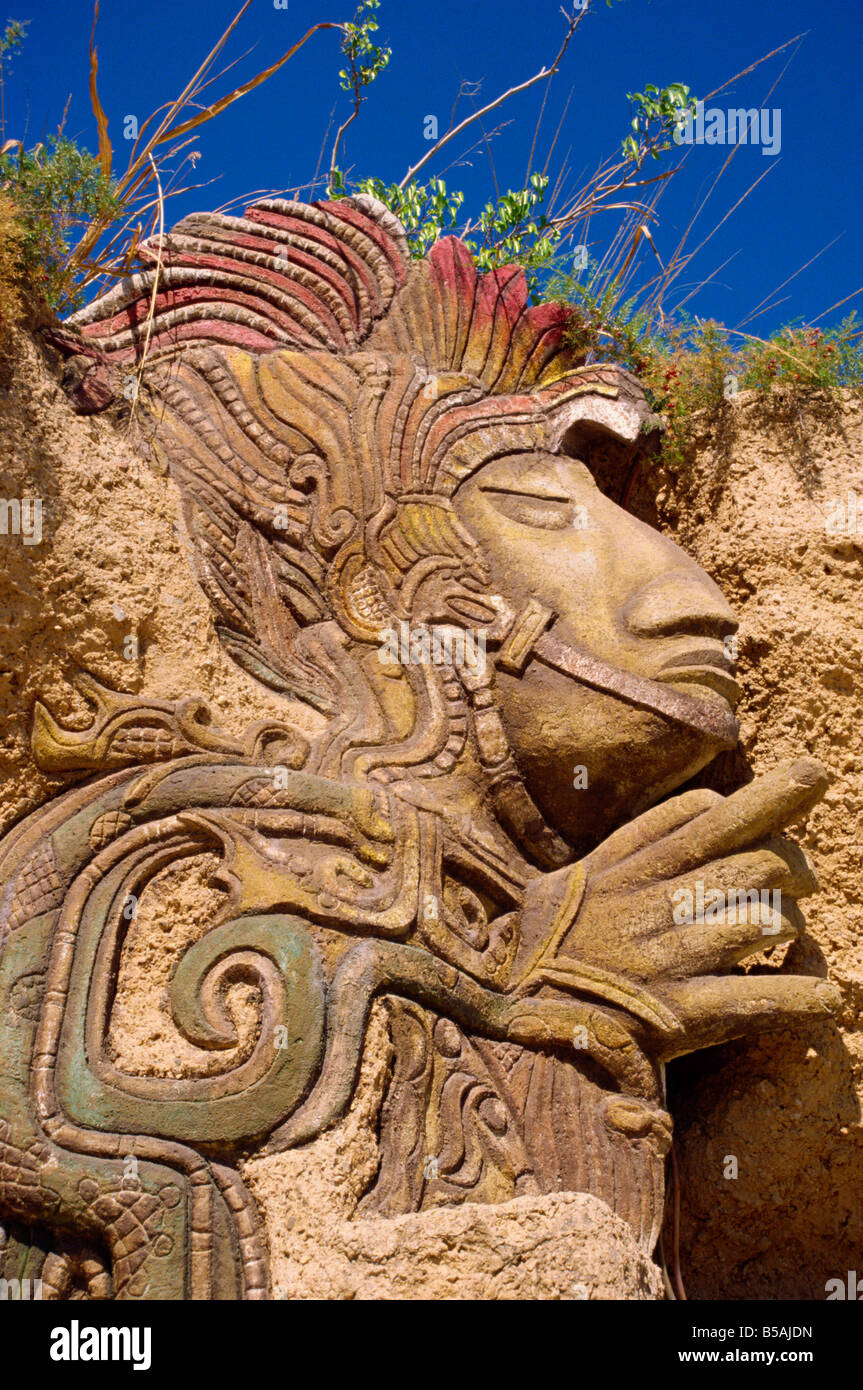 Sculpted Aztec motif Mazatlan Mexico North America Stock Photo - Alamy