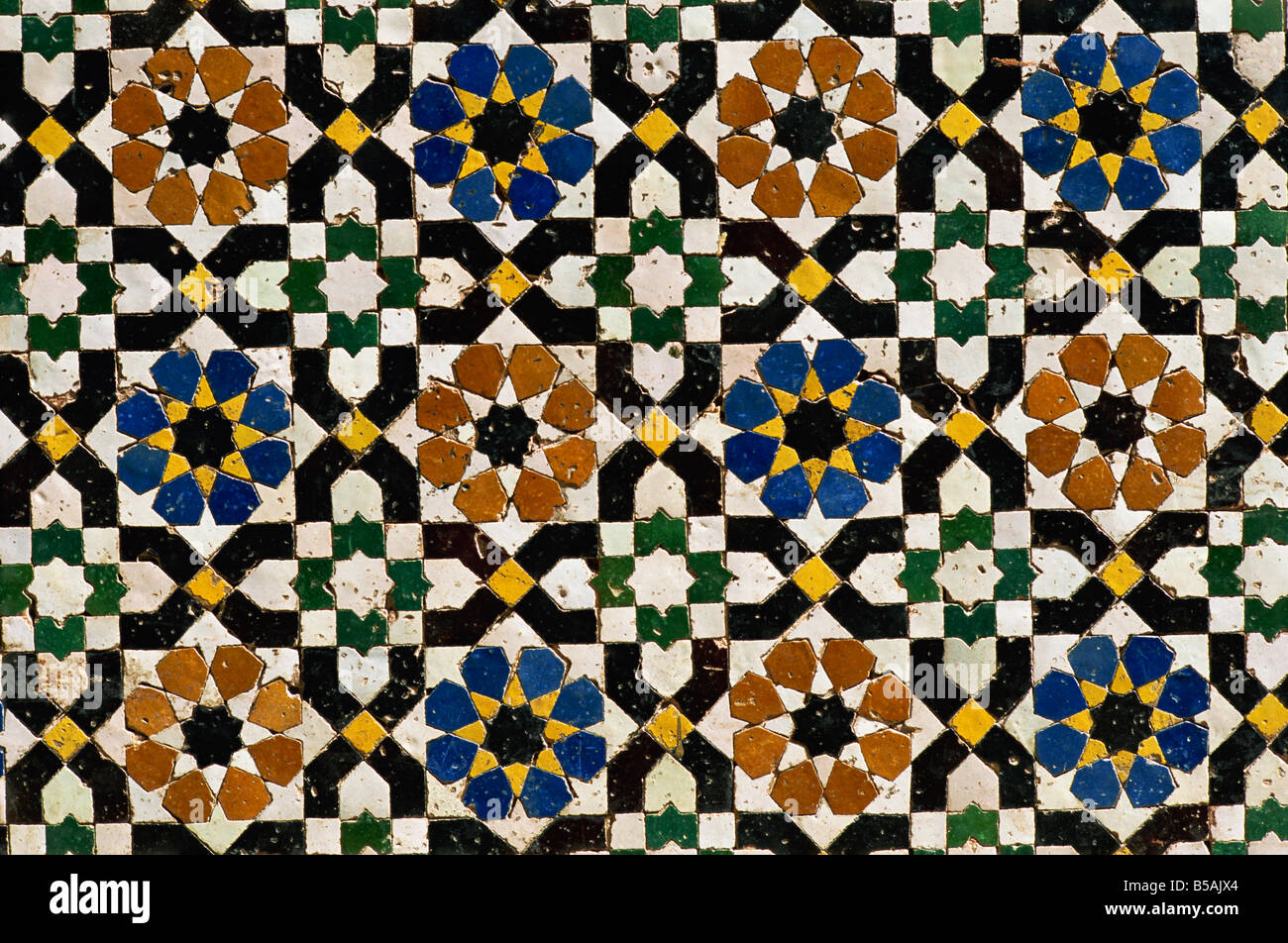 Mosaic Zaouia Moulay Idriss Fes el Bali Fes Morocco Stock Photo - Alamy