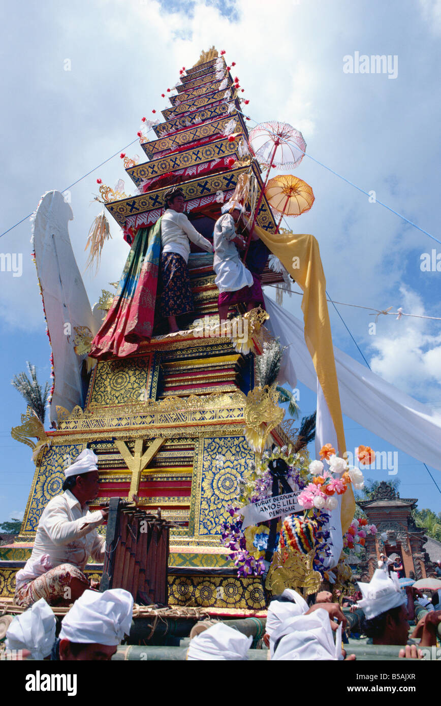 Funeral tower funeral rites Bali Indonesia Southeast Asia Asia Stock ...