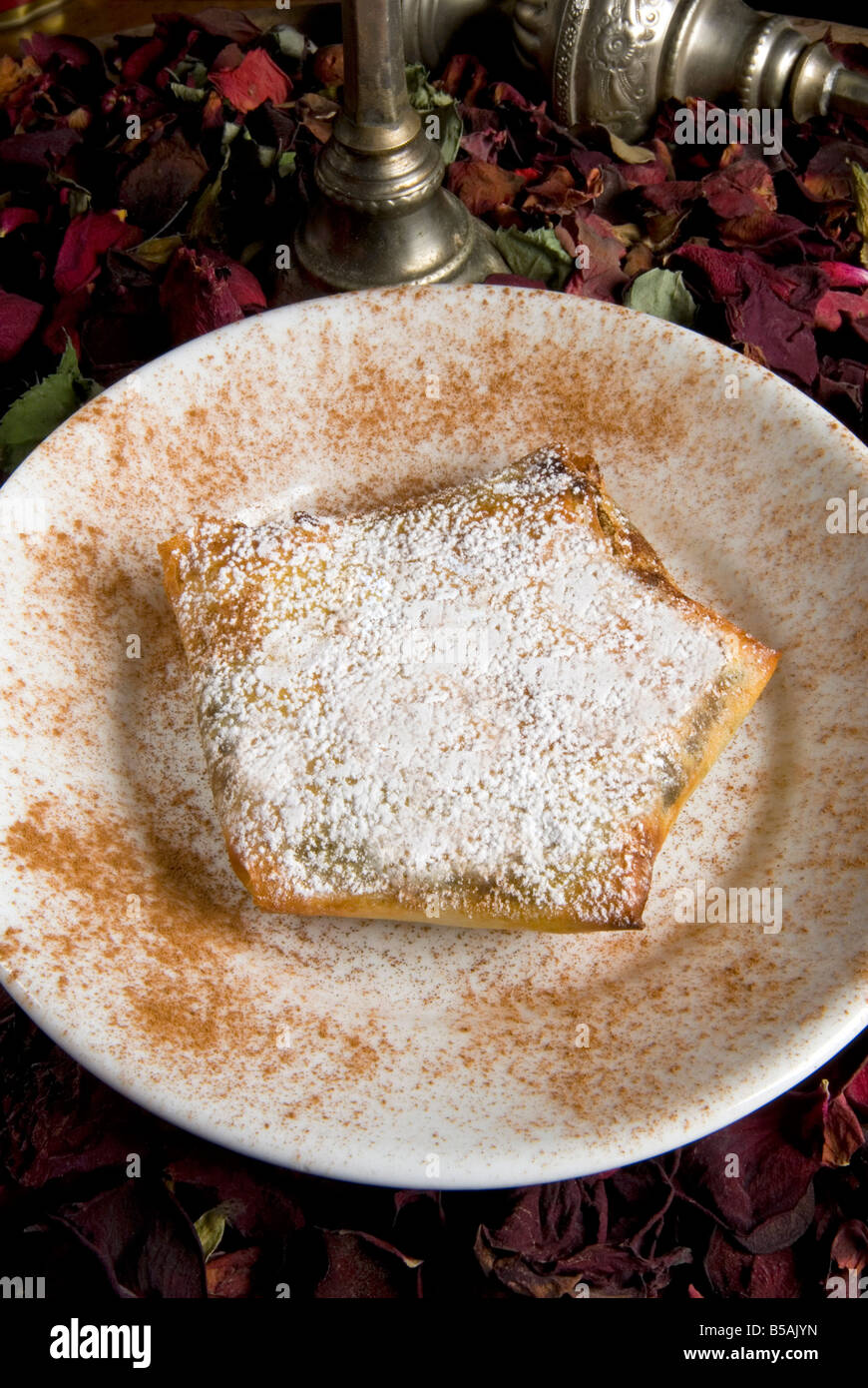 Bstilla, Moroccan pie with pigeon, raisin, sugar, cinnamon, Morocco ...