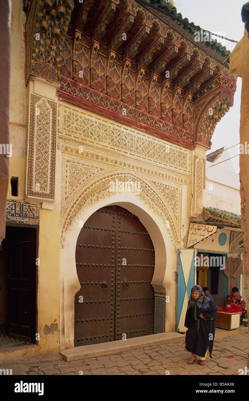 Street scene and large gate, Meknes, Morocco, North Africa, Africa ...