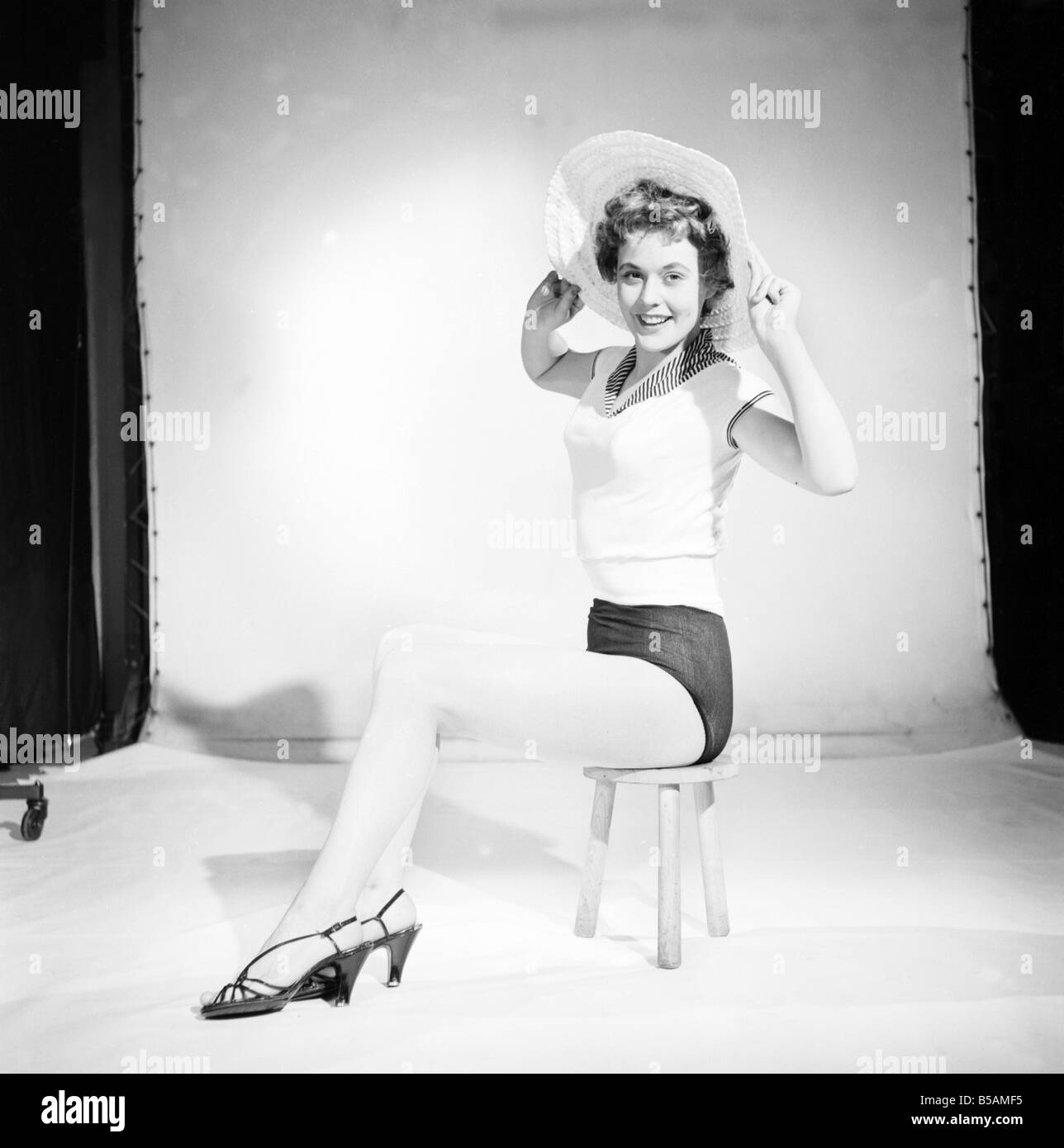 Model Darien Leigh seen here modelling the latest hat fashions. 1965 ...