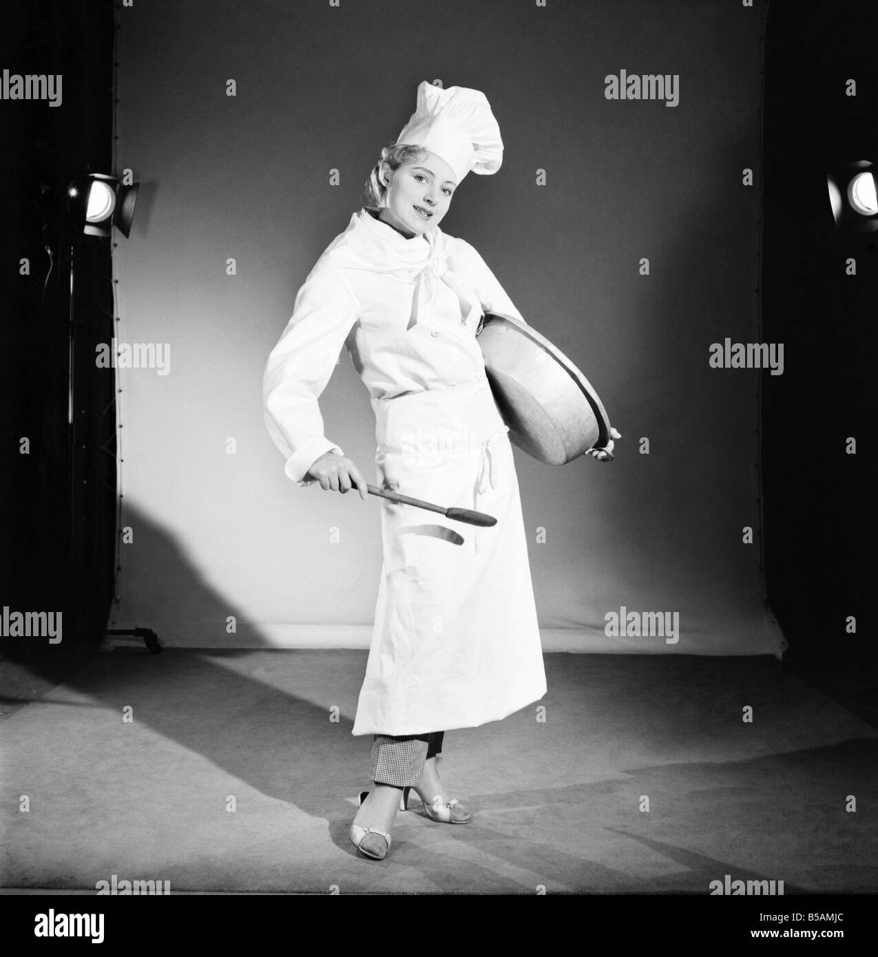 Model dressed as a chef. 1960 E250-013 Stock Photo - Alamy