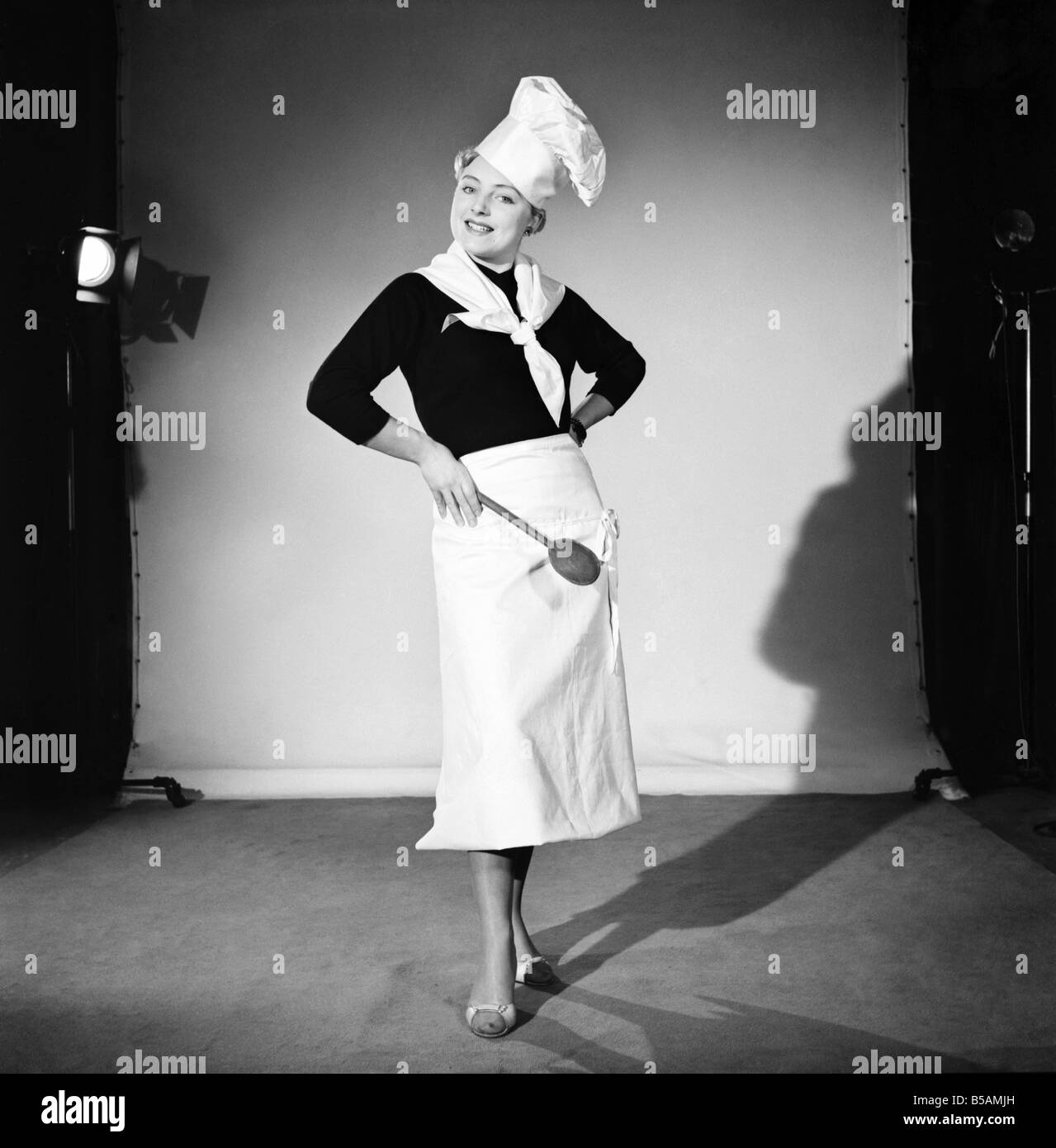 Model dressed as a chef. 1960 E250-015 Stock Photo - Alamy