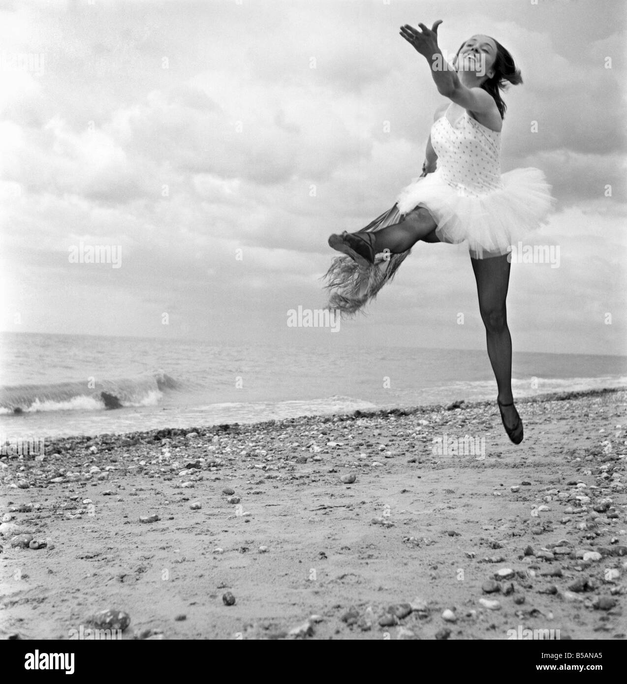 Ballerina Anne Youngmen seen here in a tutu practising her dance moves ...