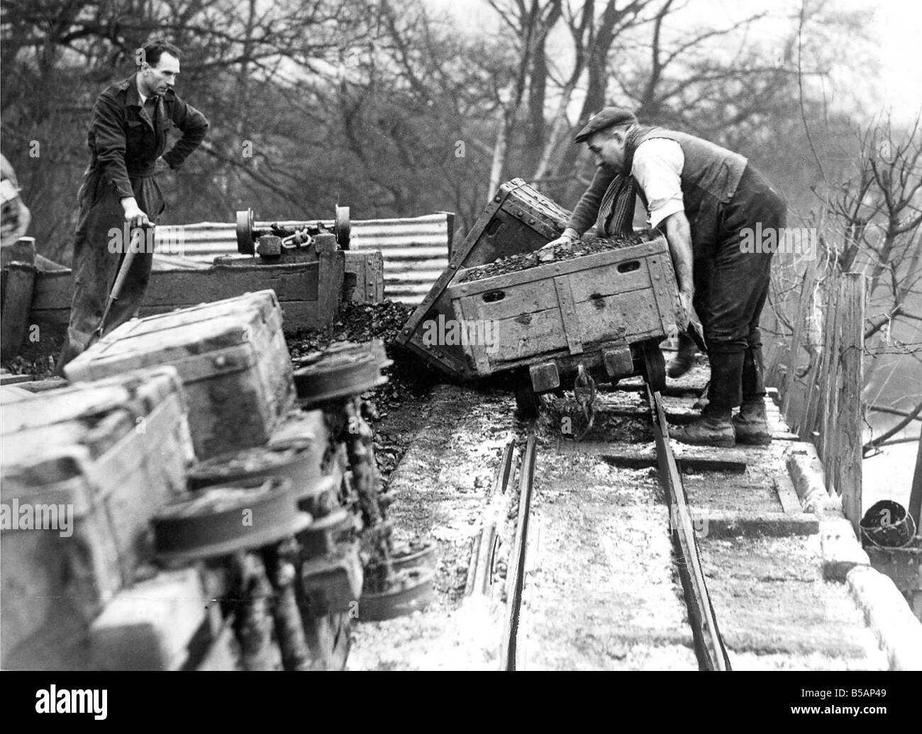 The part owner gives a hand in unloading the tubs at Eltringham ...