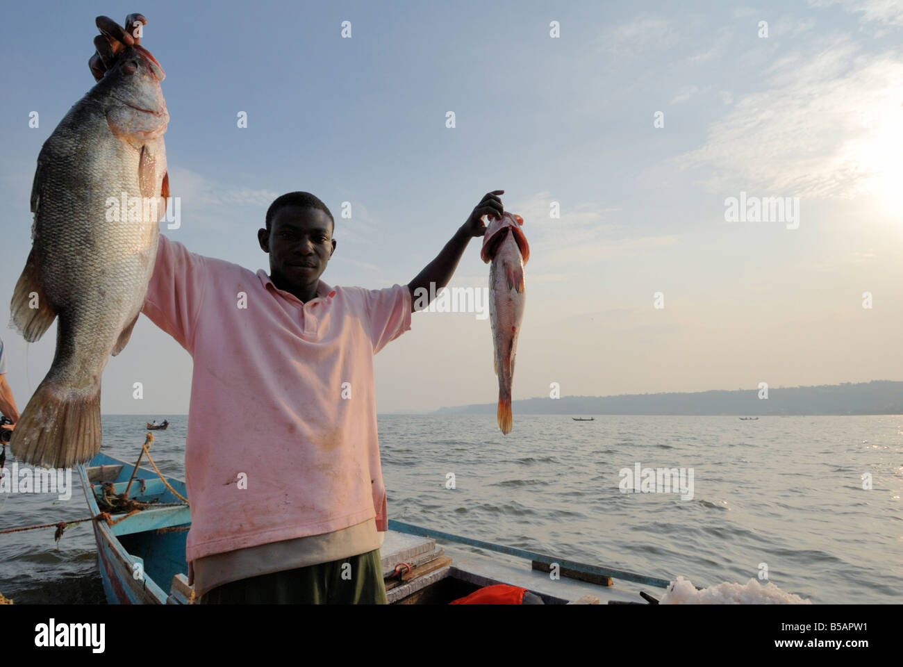 Fisherman on the Nile, Bukoba, Tanzania, East Africa, Africa Stock ...