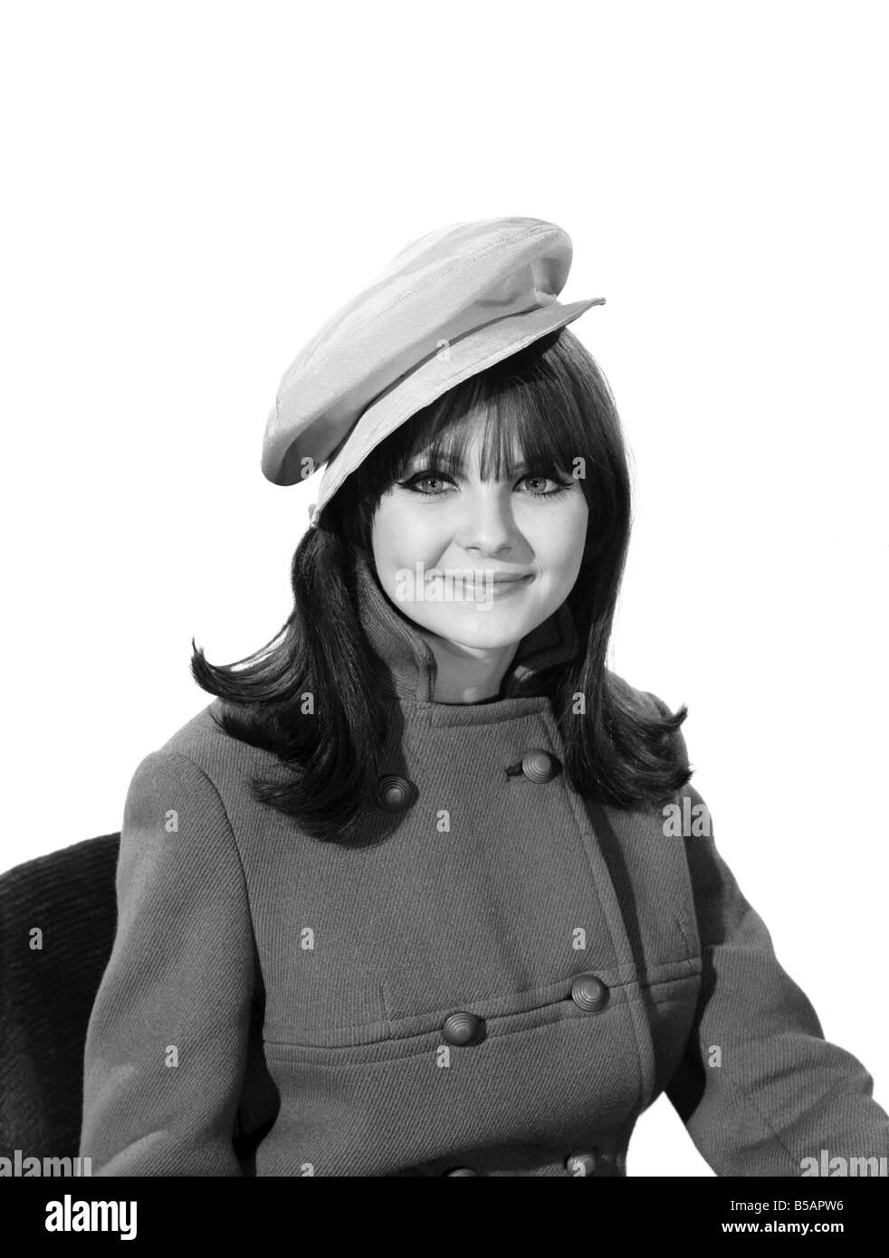 Clothing: Fashion: Hats. Model: Joanne Young. 1966 B2077-002 Stock ...