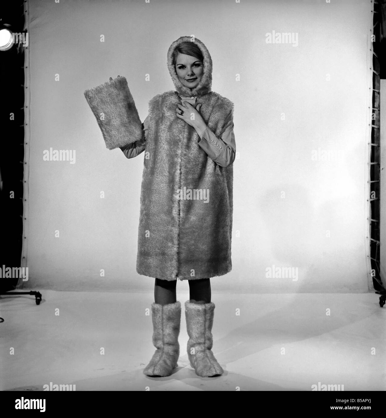 Model Bianca Foakes seen here modeling matching fur coat, boots and ...