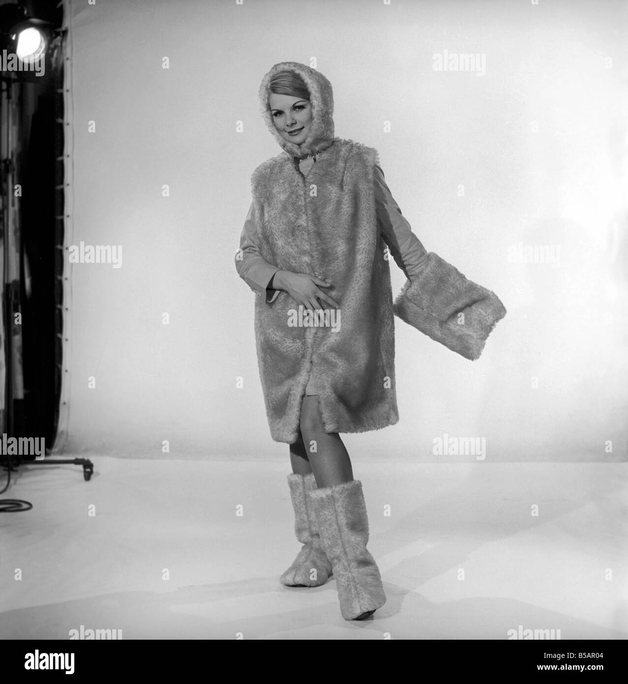 Model Bianca Foakes seen here modeling matching fur coat, boots and ...