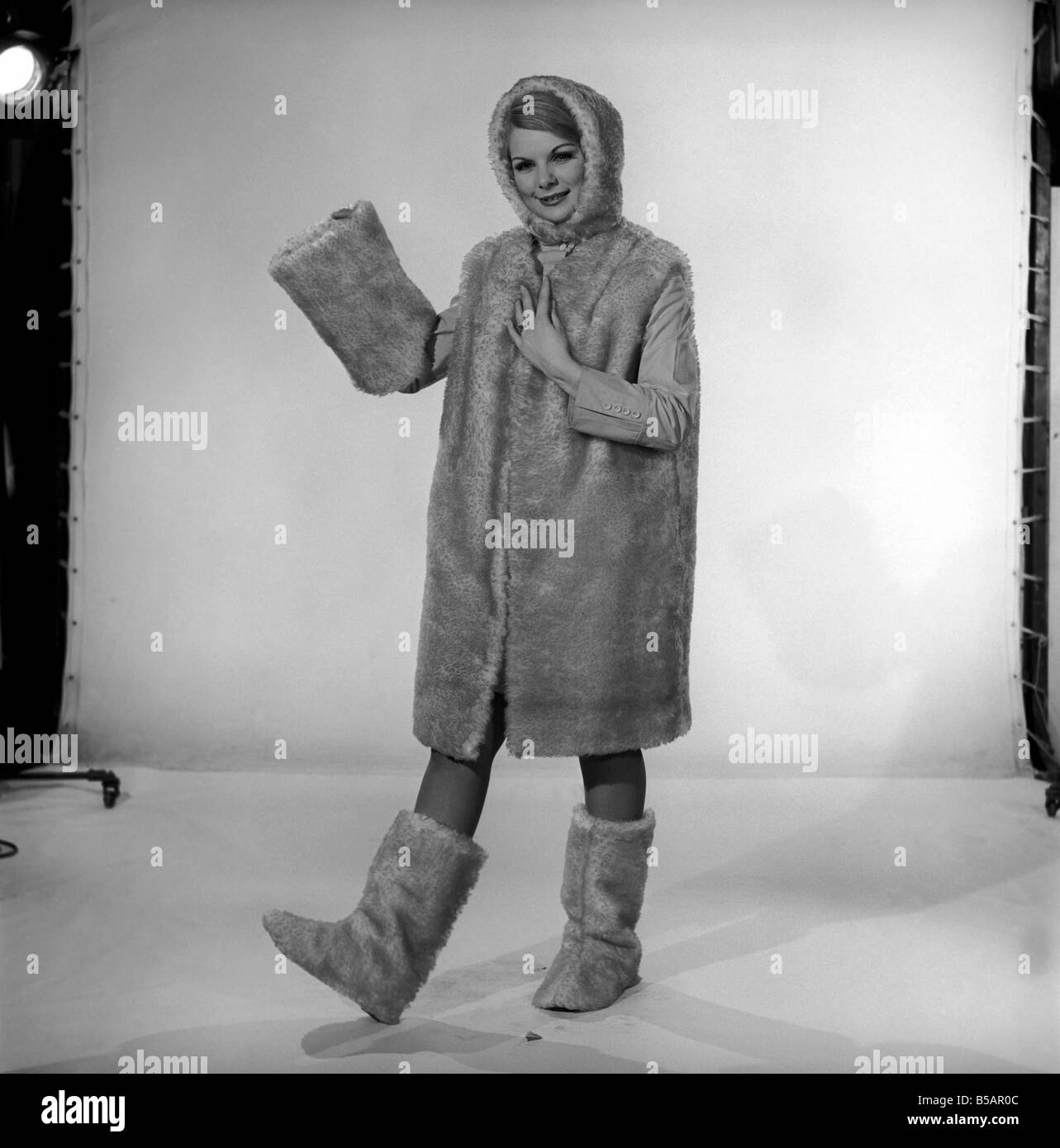 Model Bianca Foakes seen here modeling matching fur coat, boots and ...