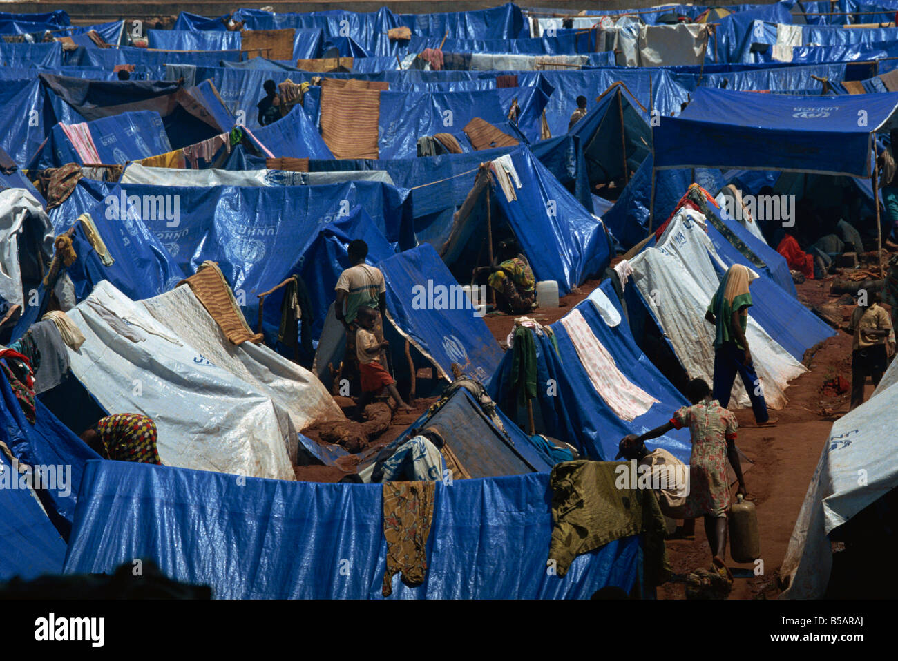 Transit camp for Zairean refugees, Kigoova, Tanzania, East Africa ...