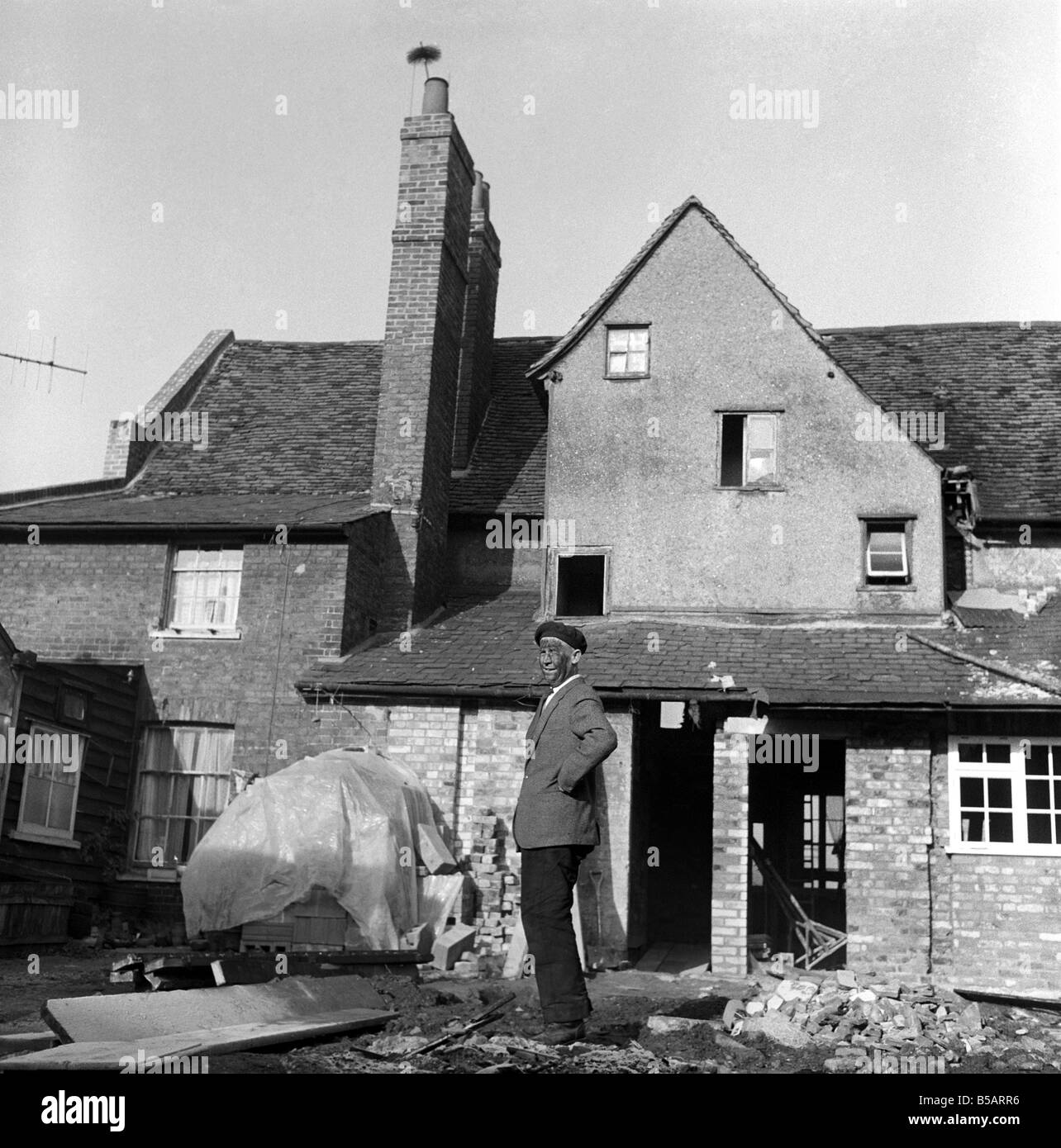 Chimney sweep (Ronald Neal) seen here at work. 1967 A1328-002 Stock ...