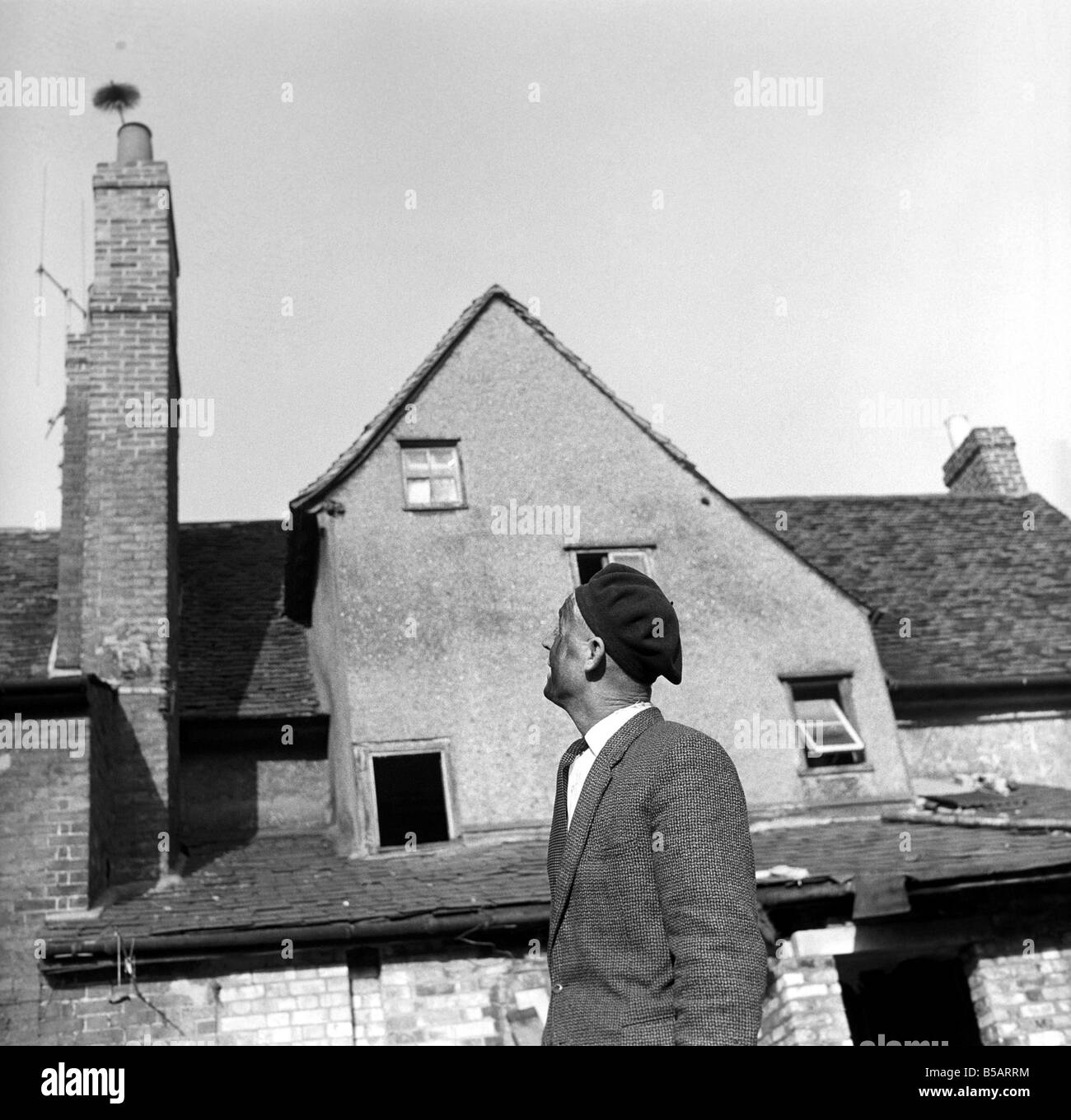 Chimney sweep (Ronald Neal) seen here at work. 1967 A1328-007 Stock ...