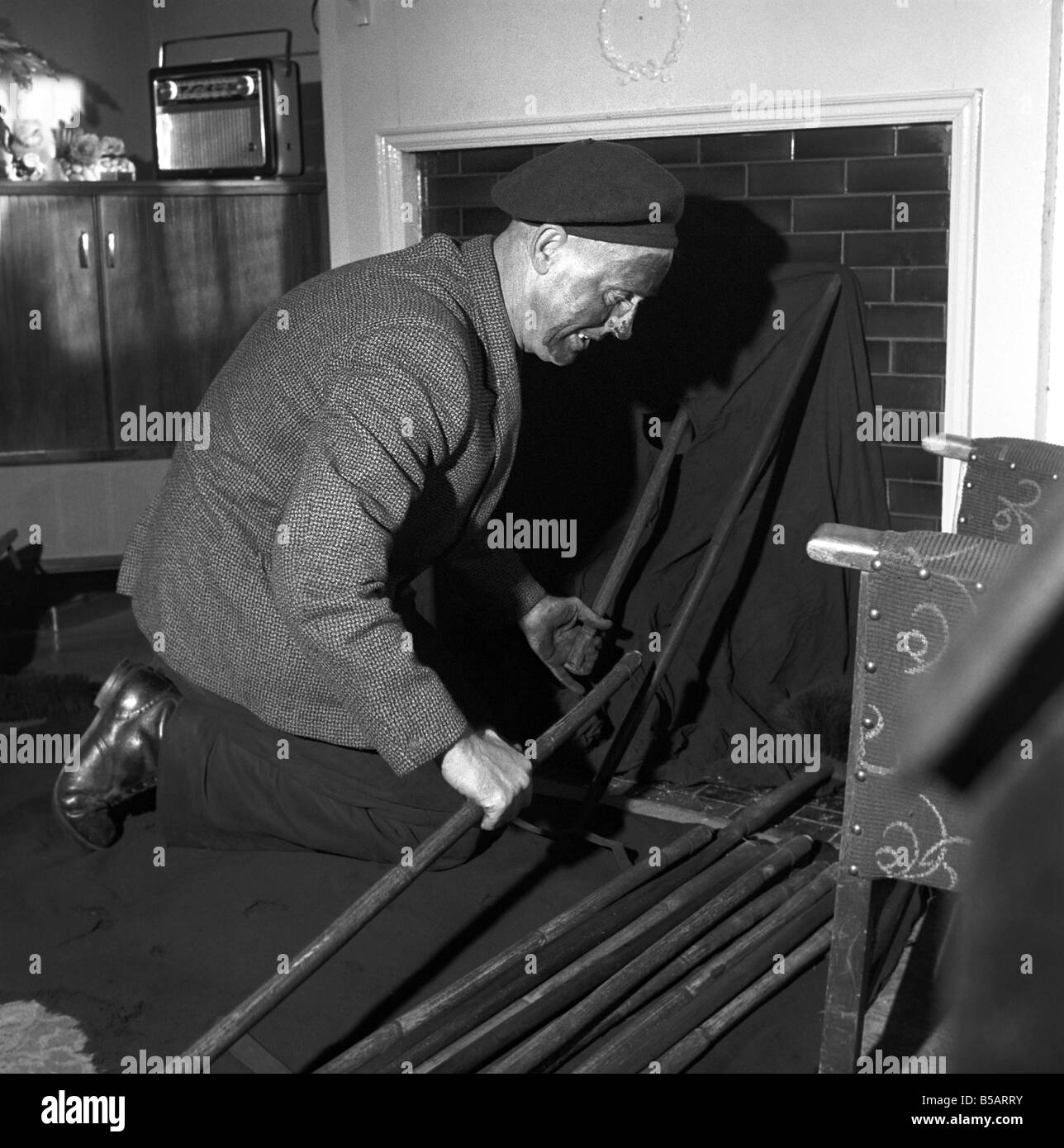 Chimney sweep (Ronald Neal) seen here at work. 1967 A1328 Stock Photo ...