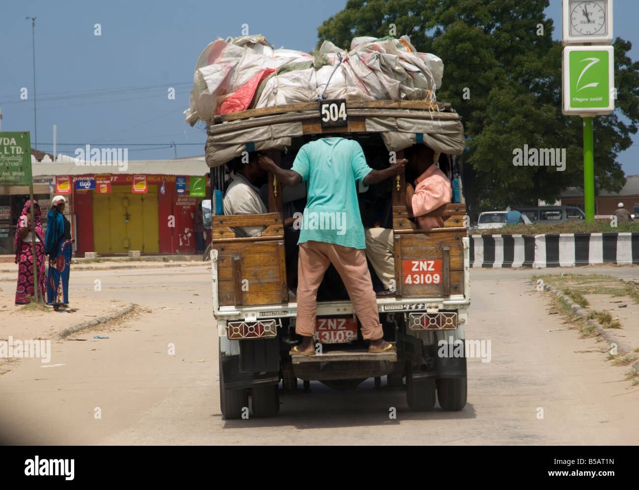 People packing into a dale dale the local form of transport Zanzibar ...