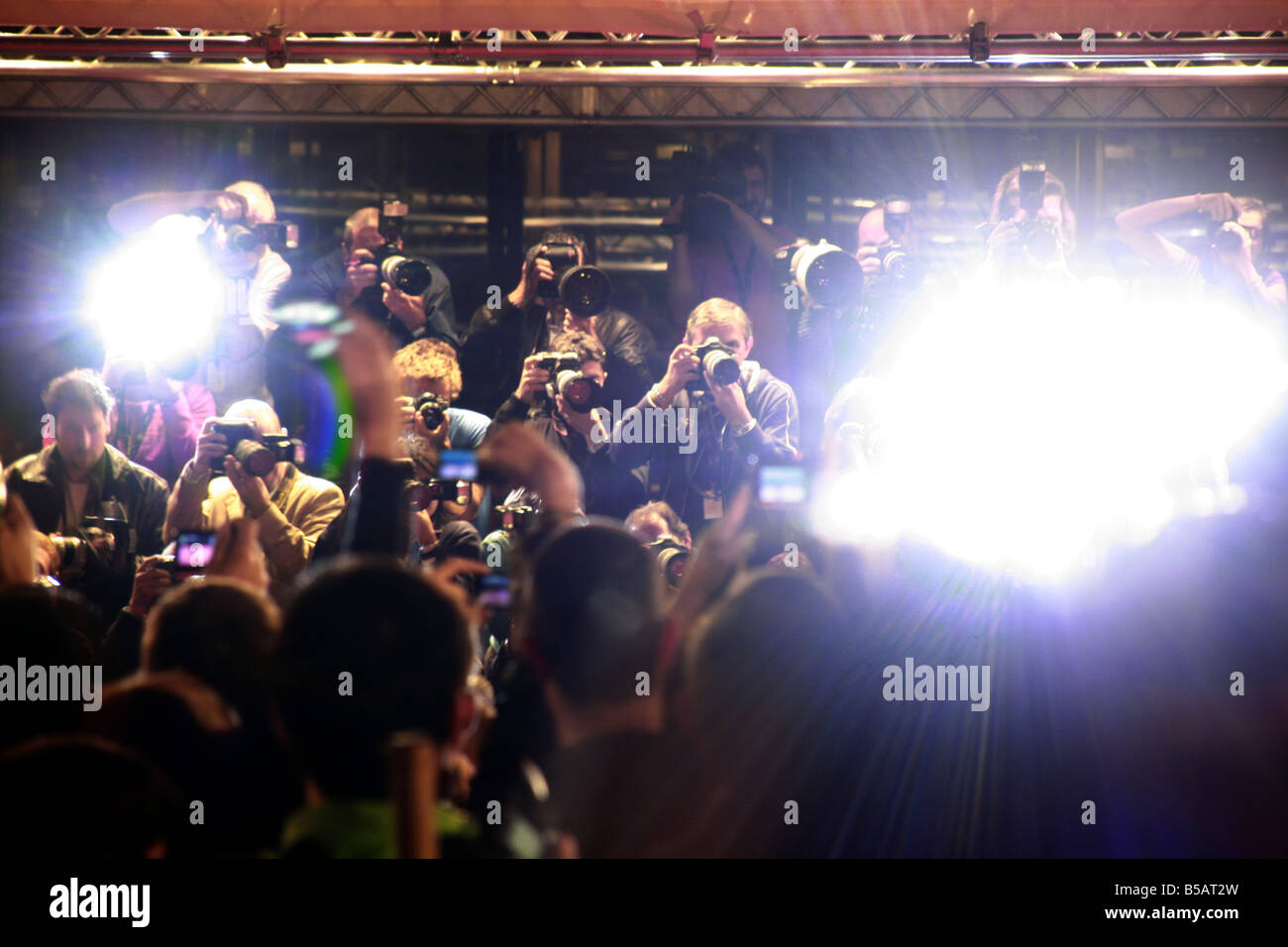 crowd of press photographers covering film festival in rome 2008 Stock ...
