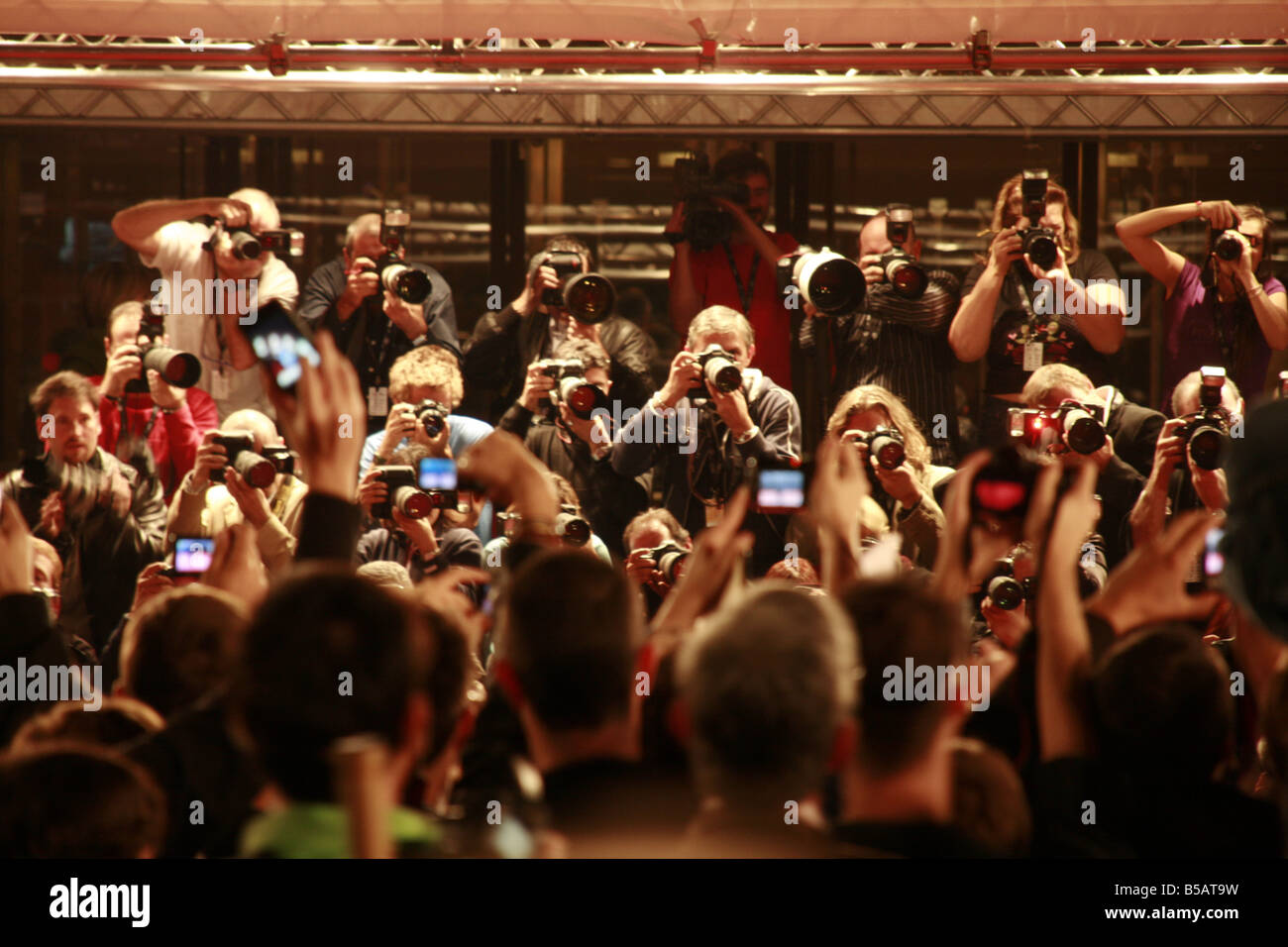 crowd of press photographers covering film festival in rome 2008 Stock ...