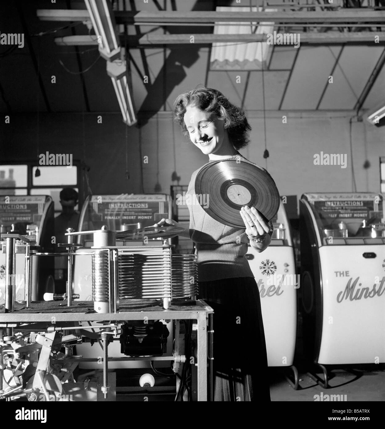 Kathleen Craig juke box queen who selects records for jukeboxes. 1956 ...