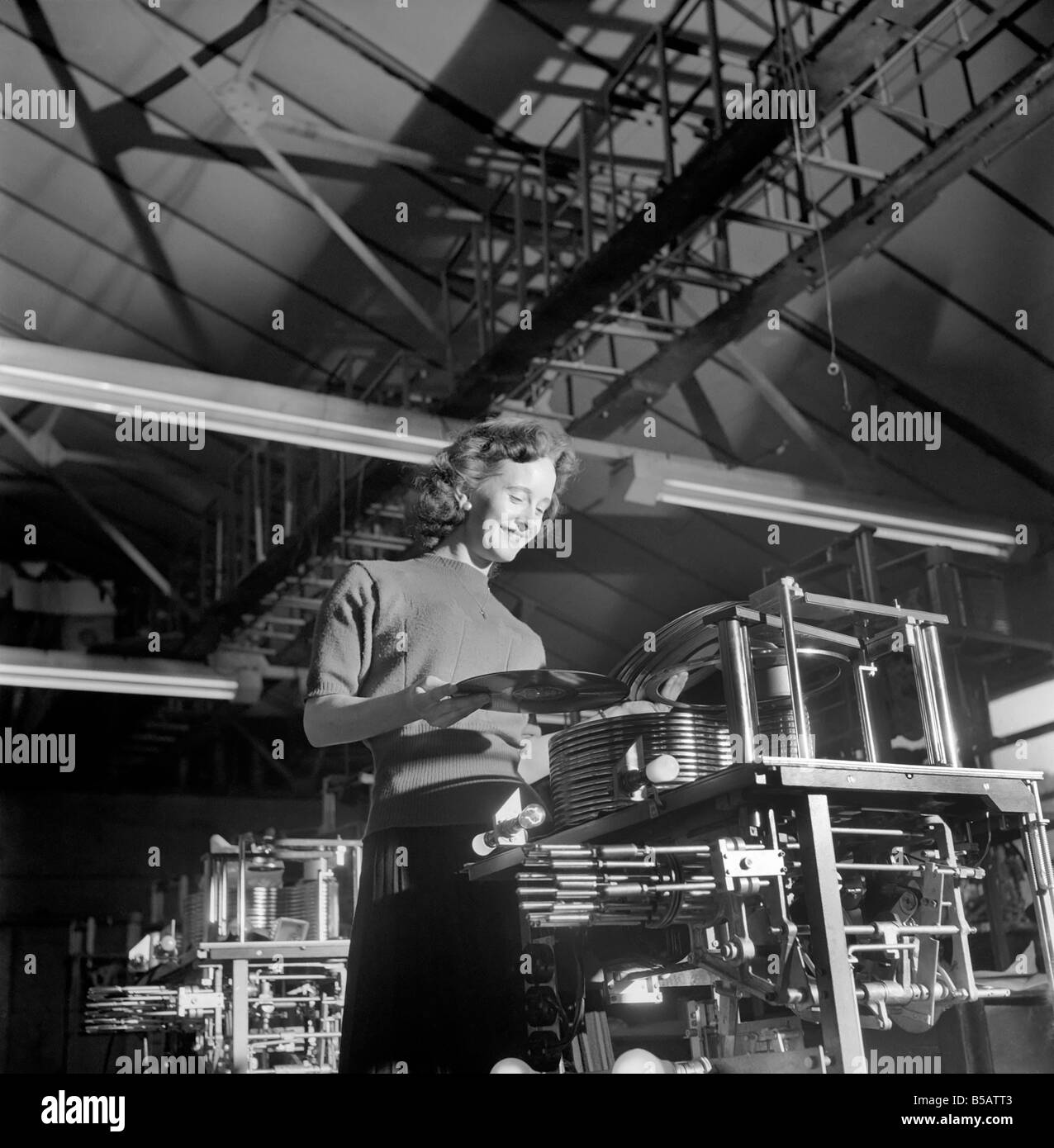 Kathleen Craig juke box queen who selects records for jukeboxes. 1956 ...