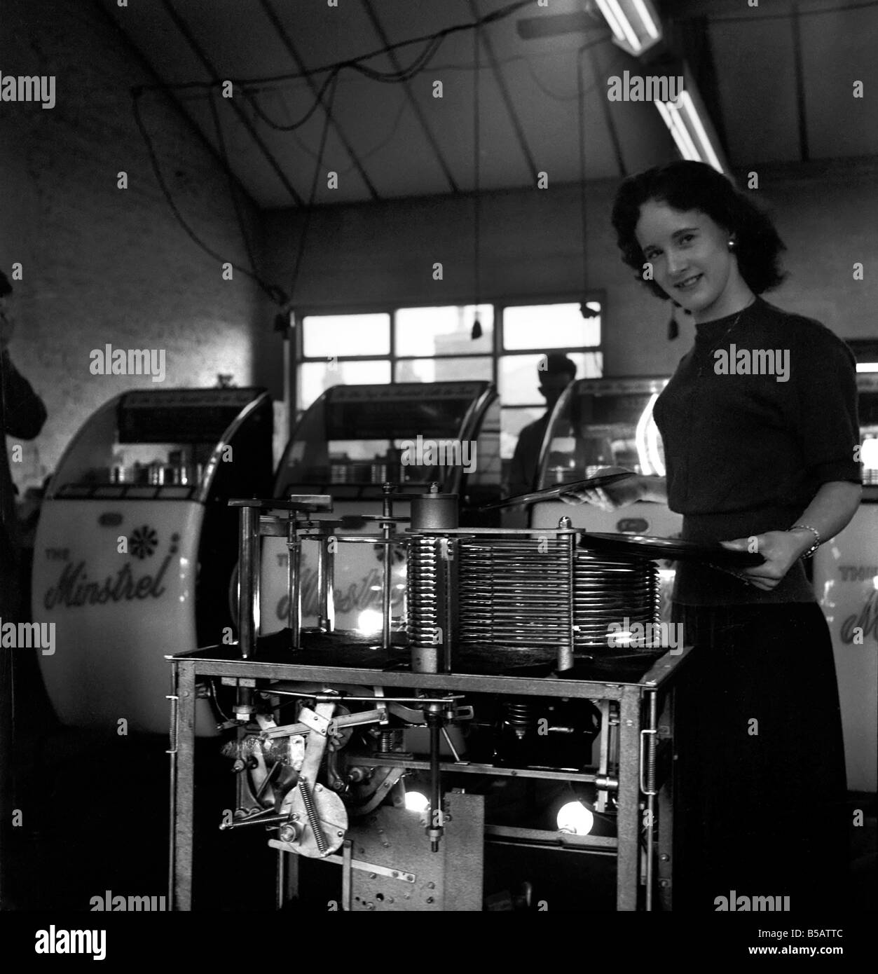 Kathleen Craig juke box queen who selects records for jukeboxes. 1956 ...