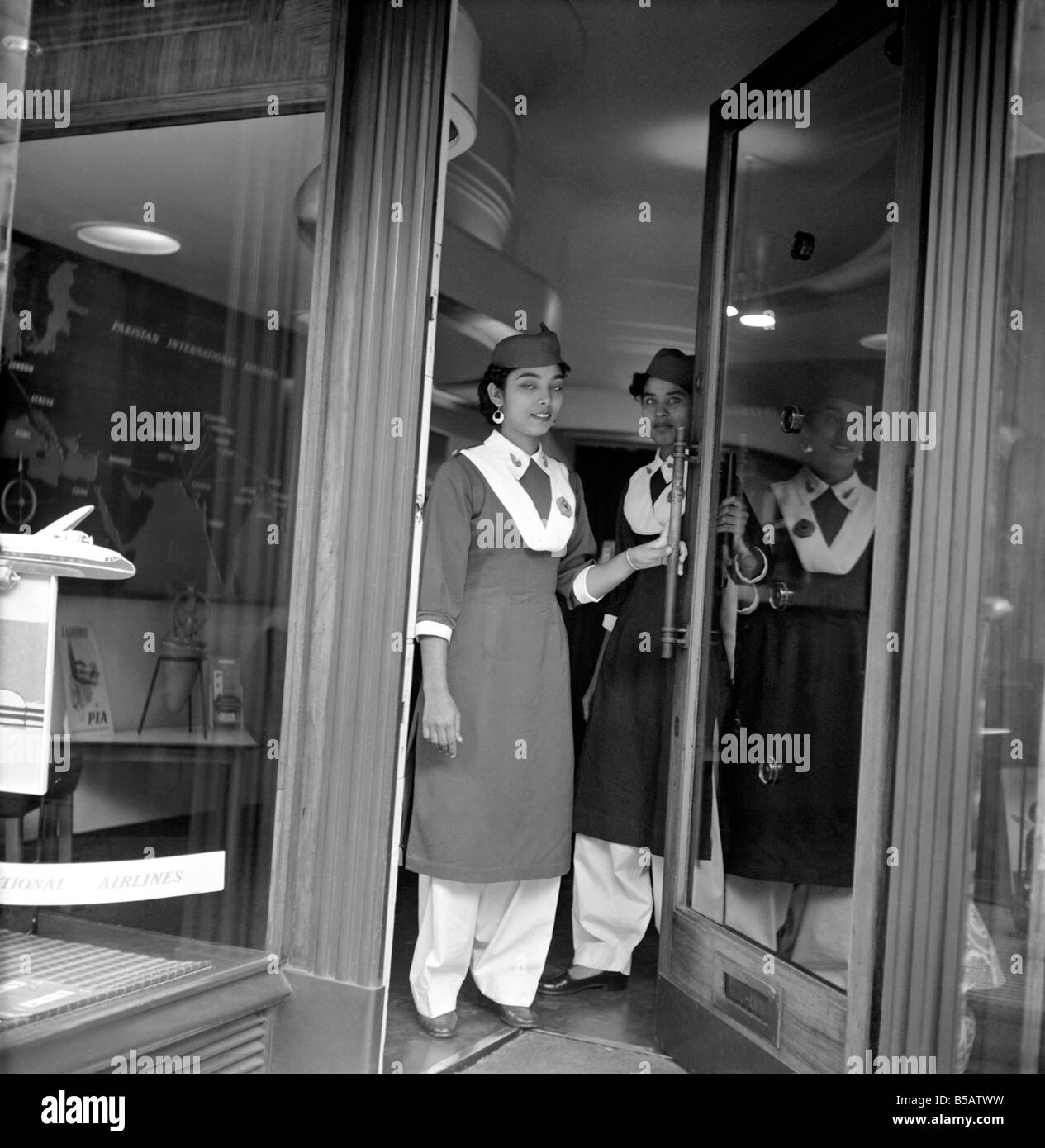 Pakistani Air Hostesses seen here at Pakistani Airways House in London ...
