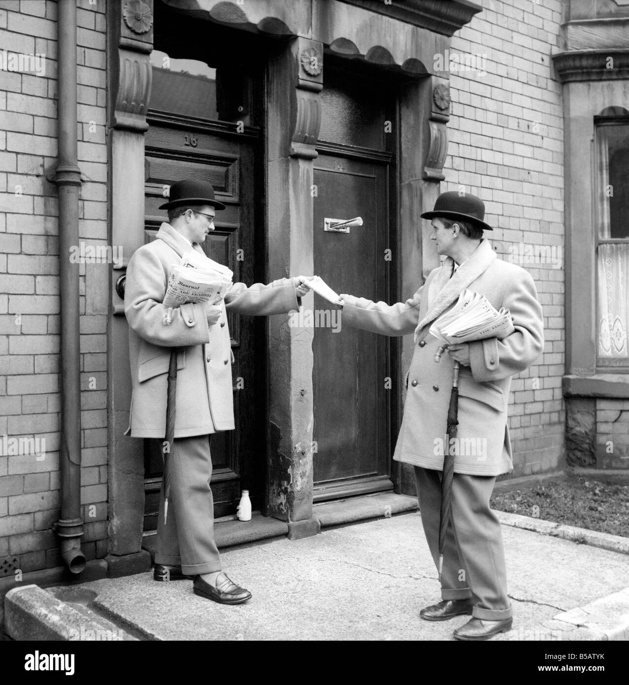 Bowler hatted gentleman paper boys. Tom Hofferton and Stan Stevens ...