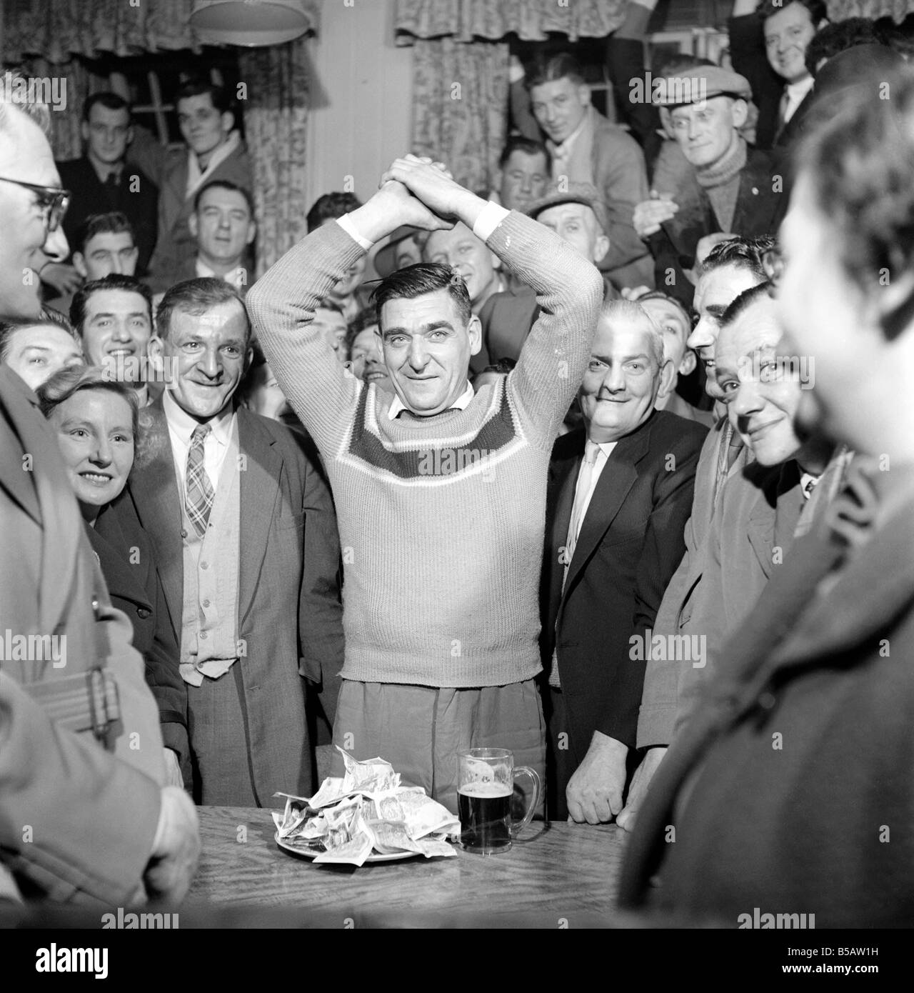 Miner Joe Steele seen here taking part in a food eating competition ...