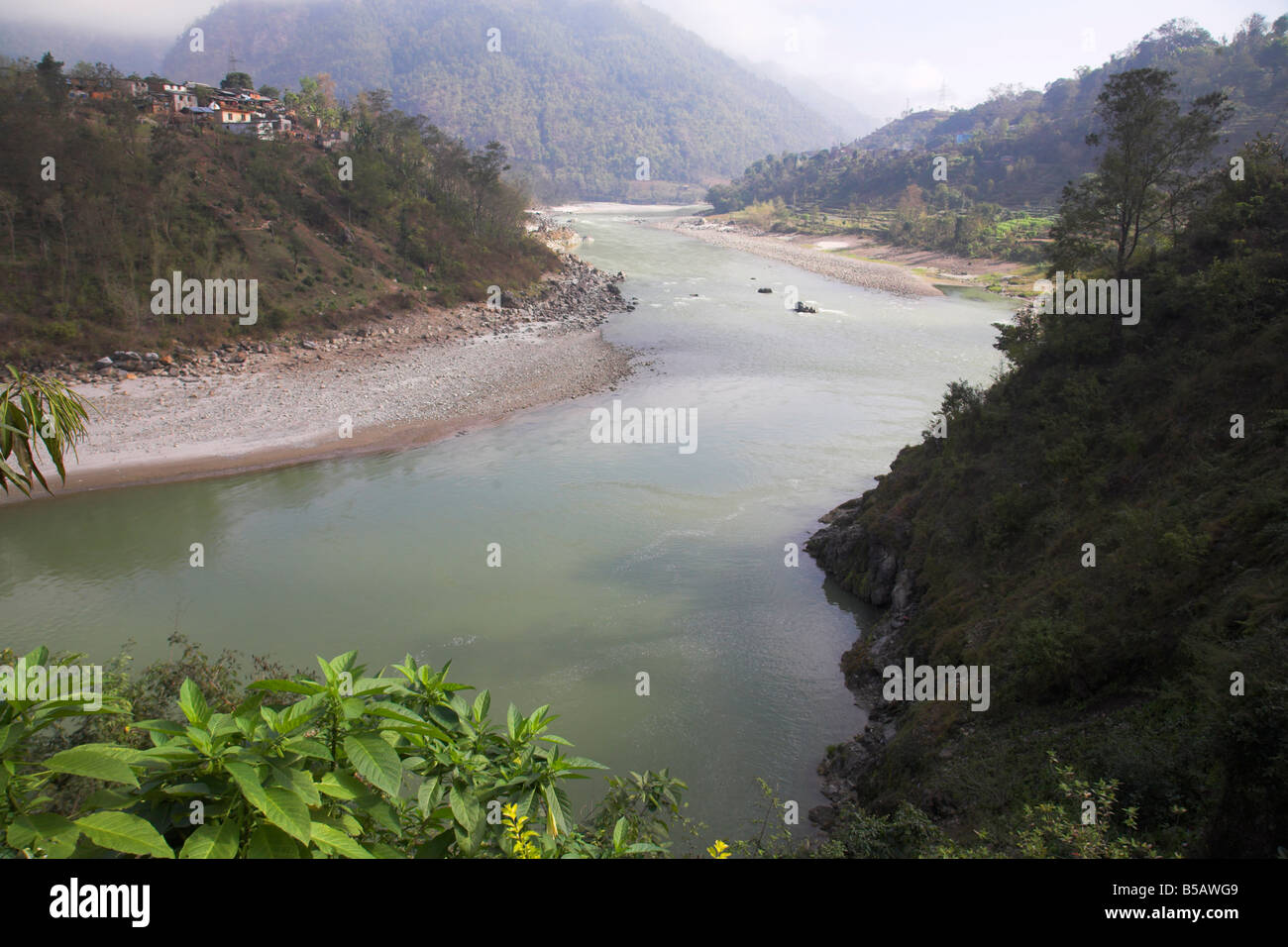 The Trisuli Center Bandare Village Trisuli Valley Nepal Asia Stock ...