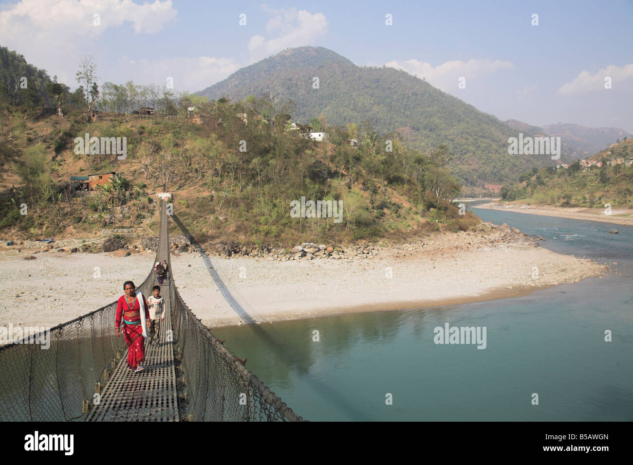 The Trisuli Center Bandare Village Trisuli Valley Nepal Asia Stock ...
