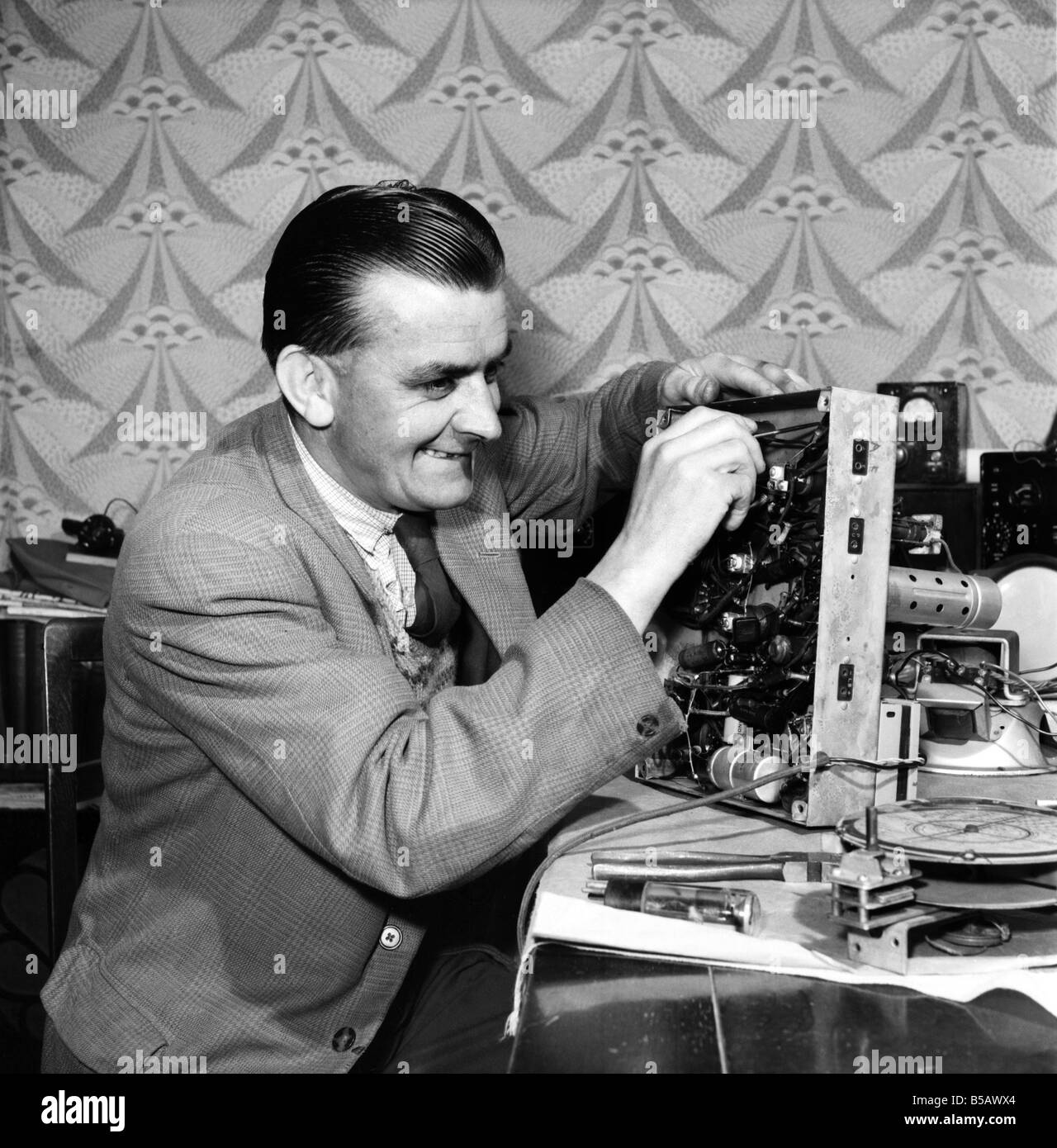 Radio Mechanic: Stephen Freeth seen here building radio equipment for ...