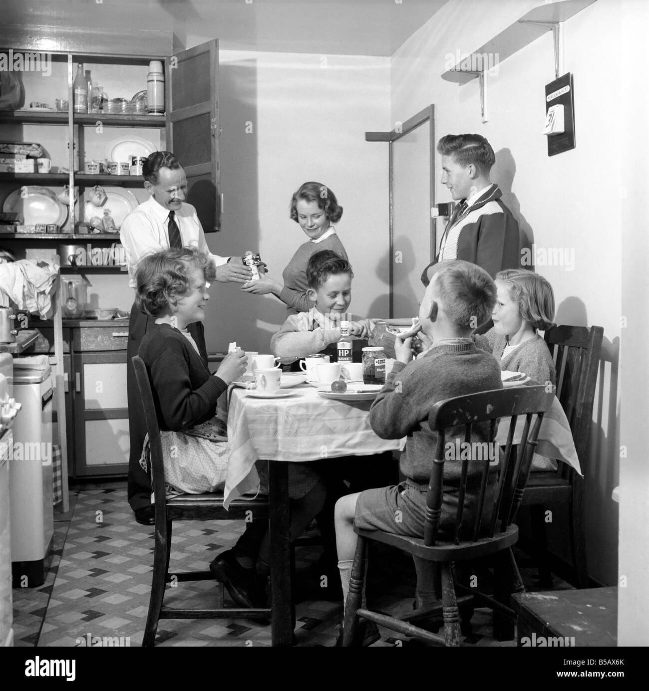 Family Life: The Theakeston family seen here sitting down to afternoon ...
