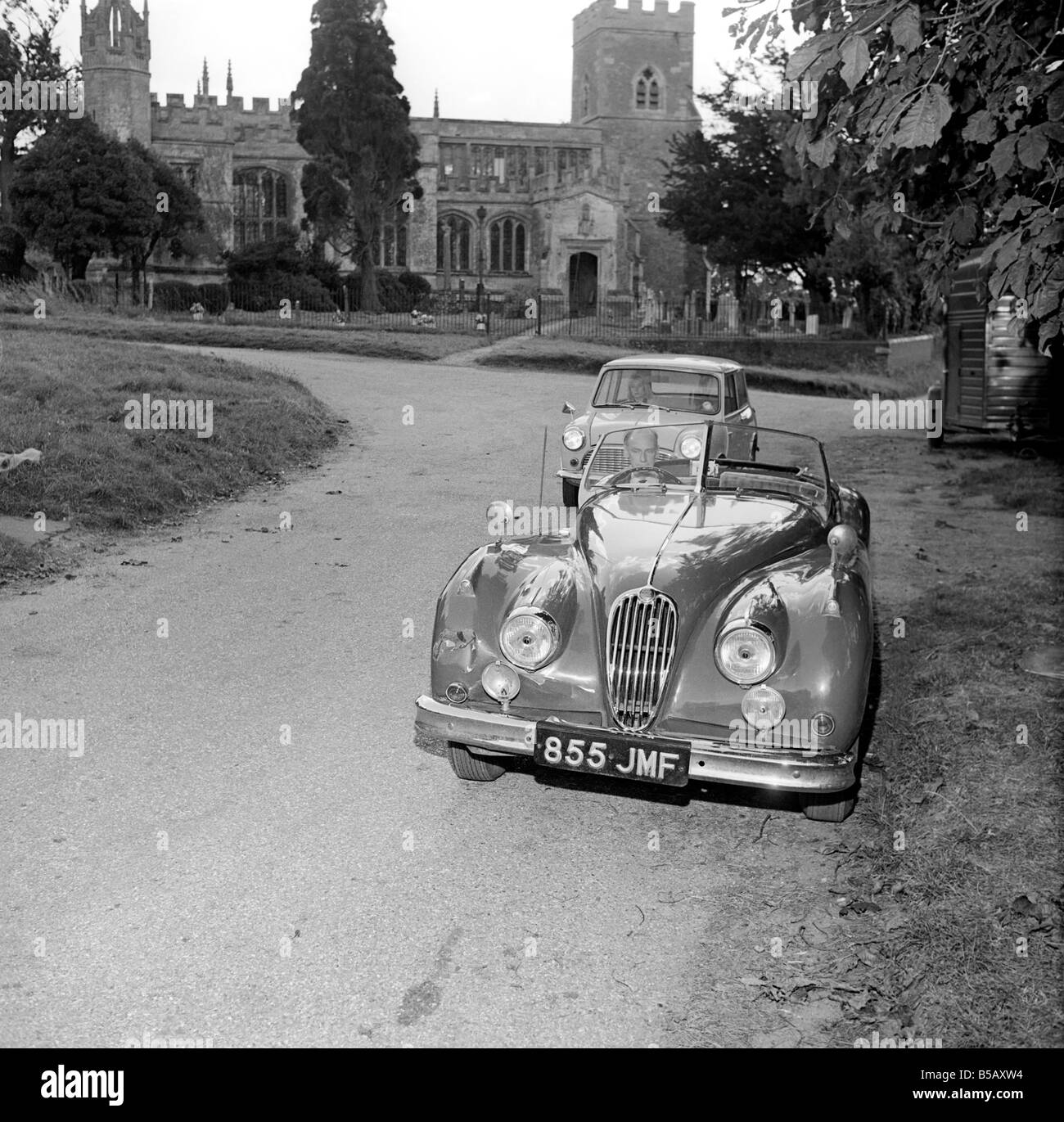 Inventor Jim Pickering seen here behind the wheel of his jaguar sports ...