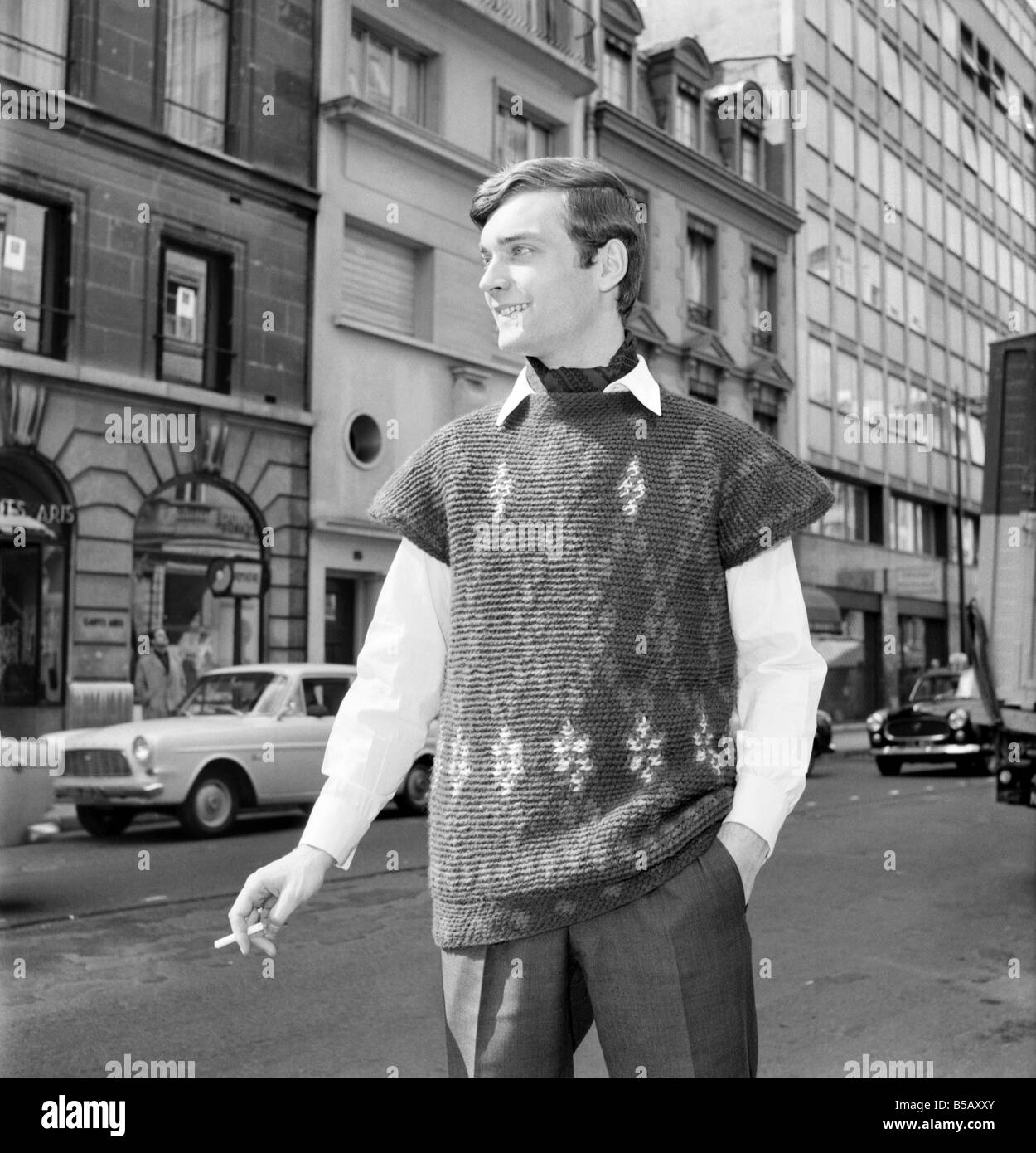 Men modelling the latest 1963 menswear design's in the streets of Paris ...