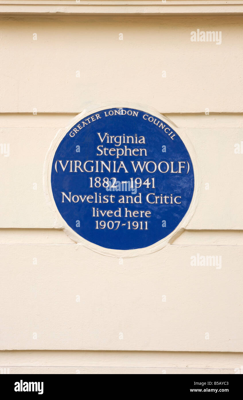 Virginia Woolf Plaque Fitzroy Square London Stock Photo - Alamy