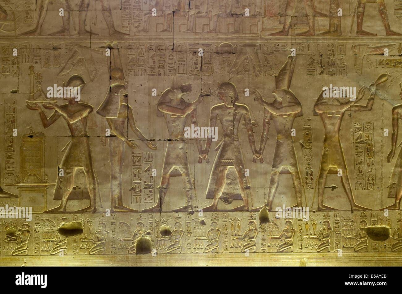 Relief at the temple of Seti I in Abydos one of the oldest cities of ...
