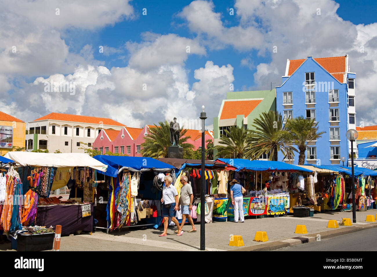 Market in Otrobanda District, Willemstad, Curacao, Netherlands Antilles ...