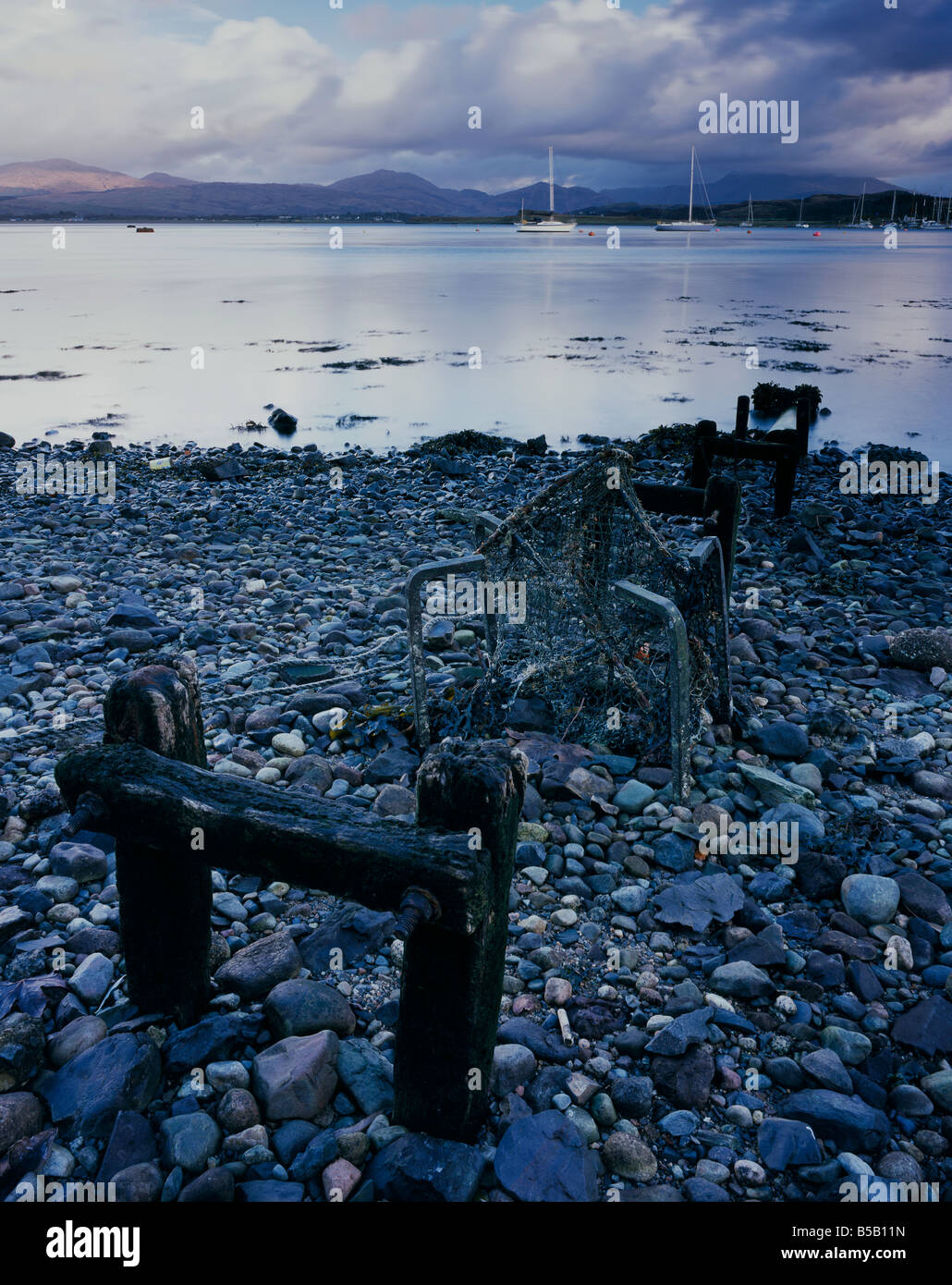 Dunstaffnage marina and a view North to the mountains of North Argyll ...