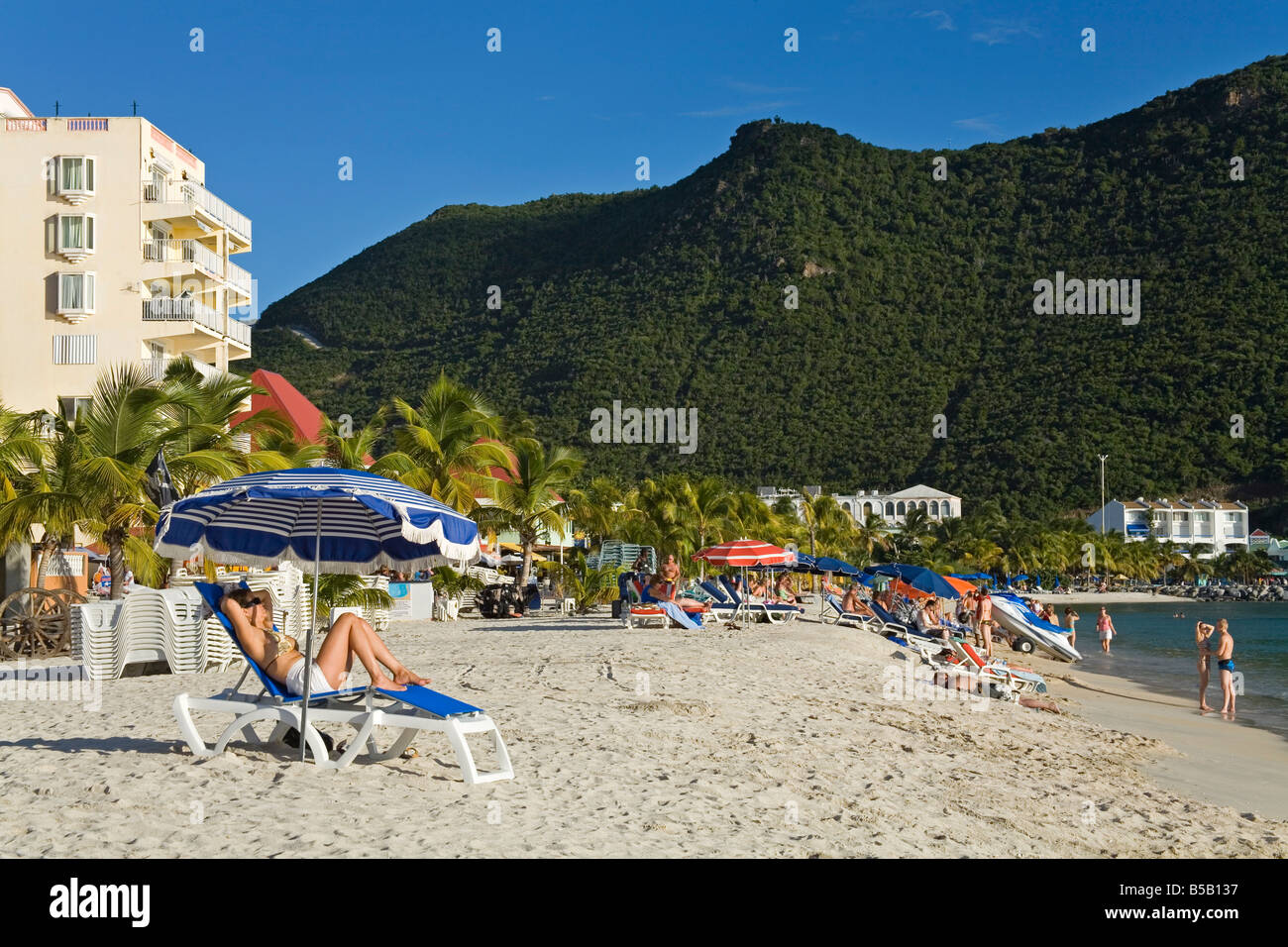 Great Bay Beach, Philipsburg, St. Maarten, Leeward Islands, Netherlands ...