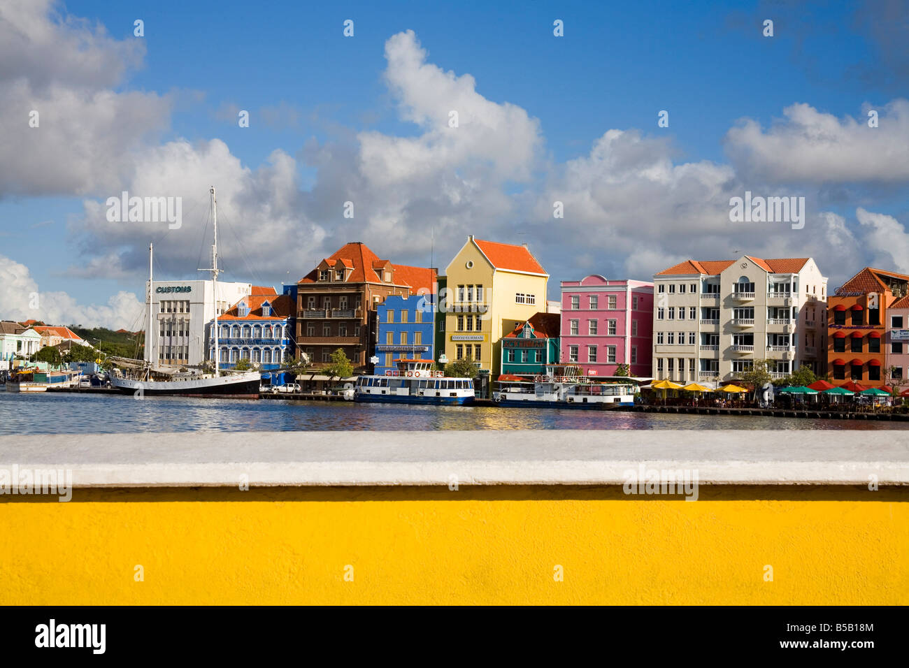 Stores on Handelskade, Punda District, Willemstad, Curacao, Netherlands ...