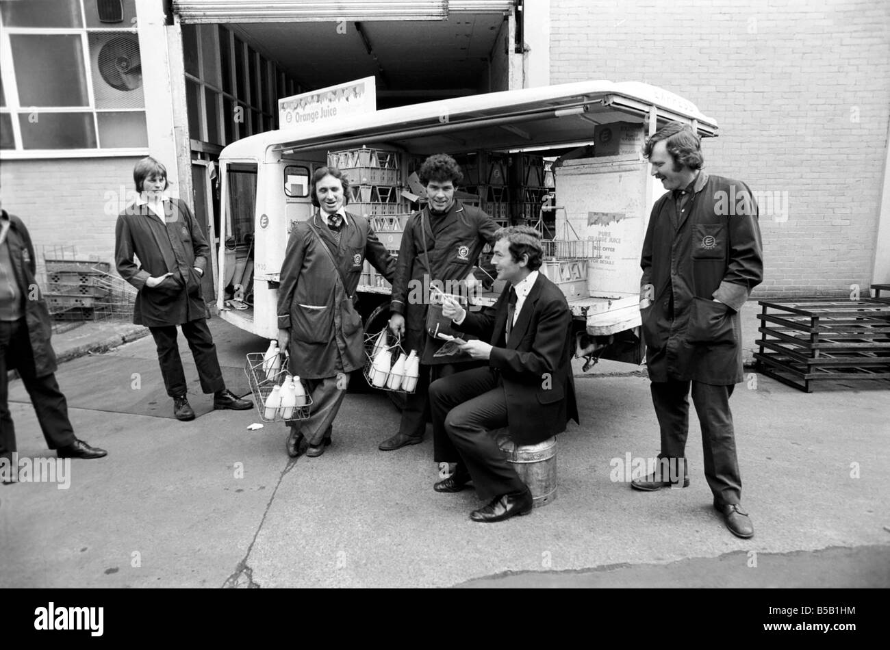 Colin Wills with milkmen from Clifton Street depot of Express Dairy ...