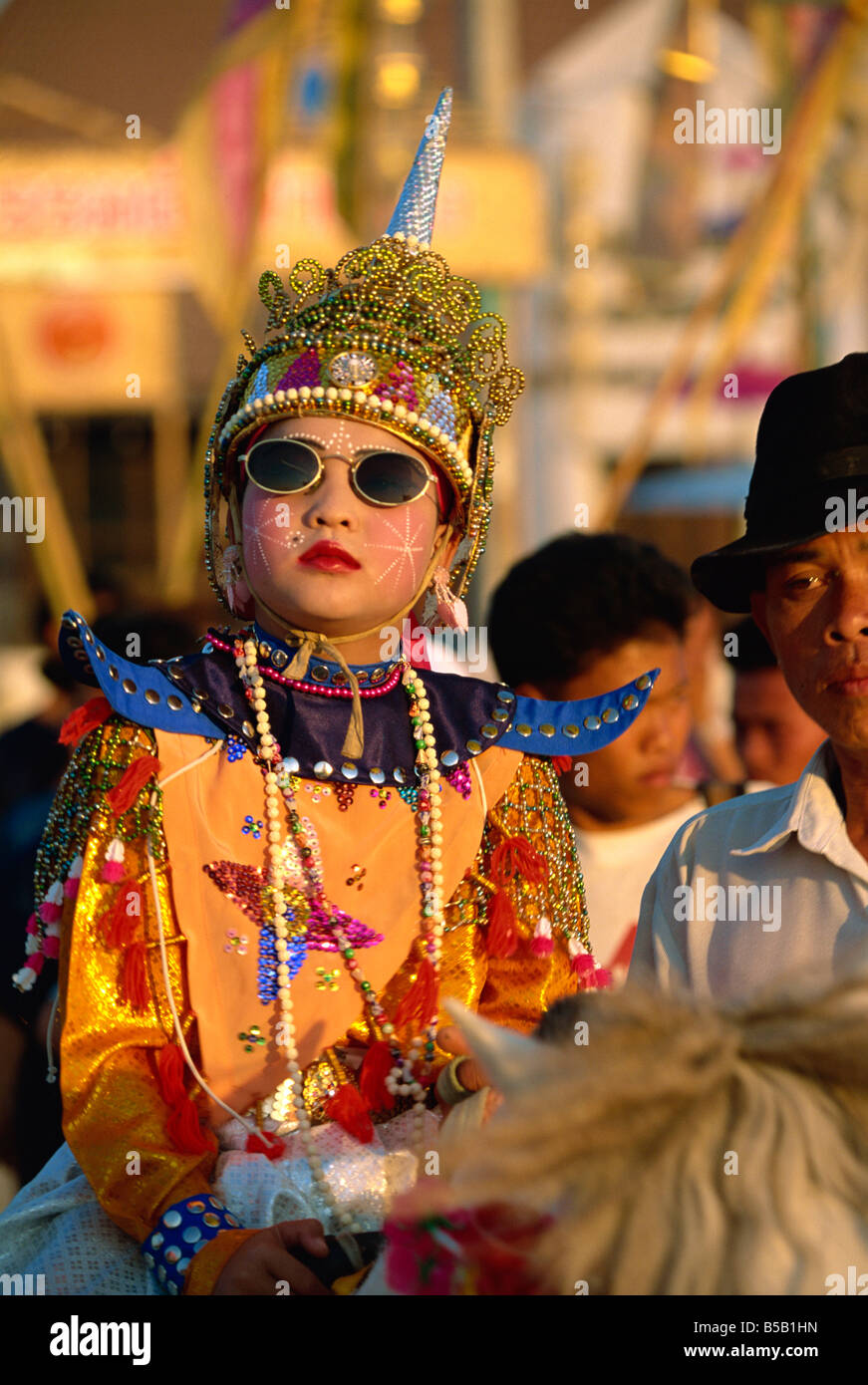Young child in costume for the Shan folkloric parade Chiang Mai ...